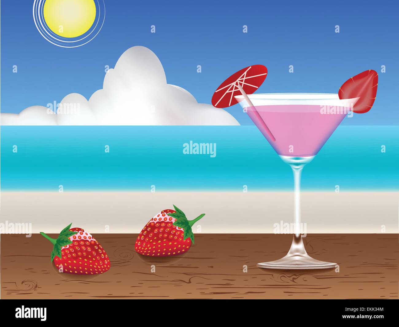 Beach strawberry Stock Vector Images - Alamy