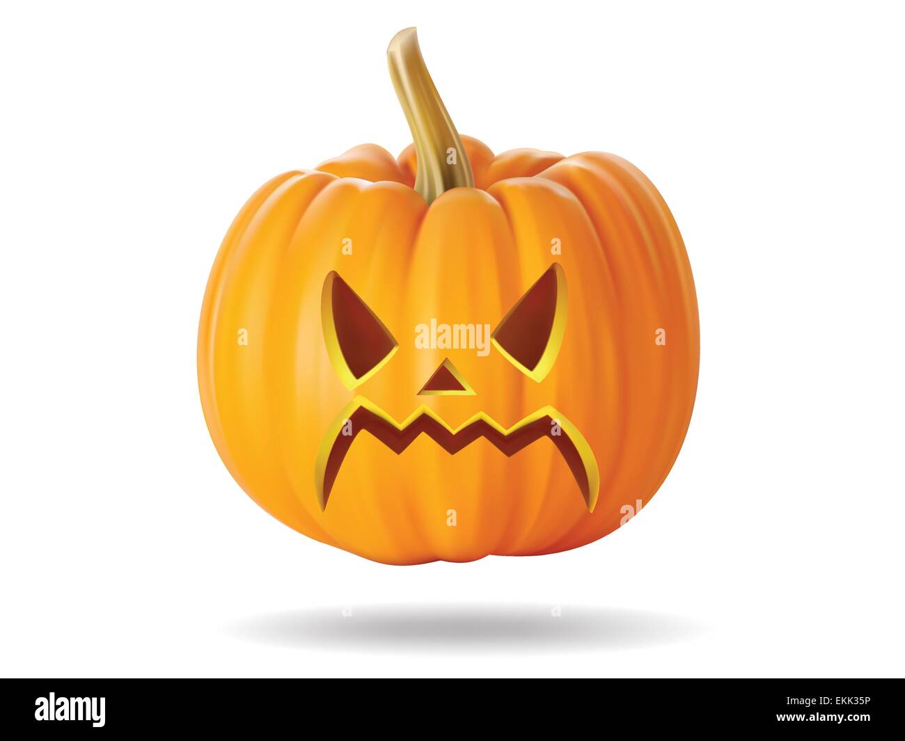 Halloween pumpkin with scary face on white Stock Vector Image & Art - Alamy