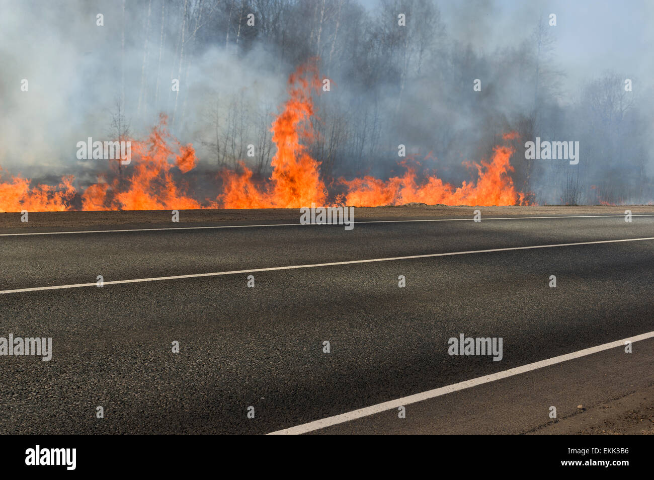 Road and fire Stock Photo - Alamy