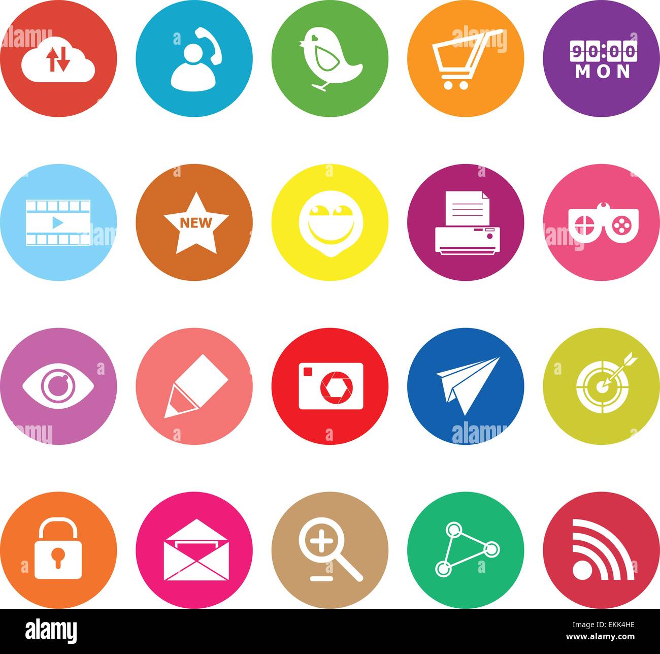 Internet useful flat icons on white background, stock vector Stock ...