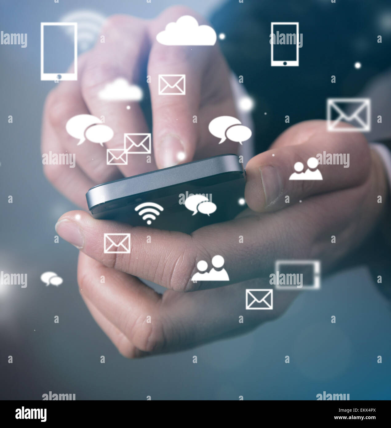 Hand with mobile phone, modern technology Stock Photo - Alamy