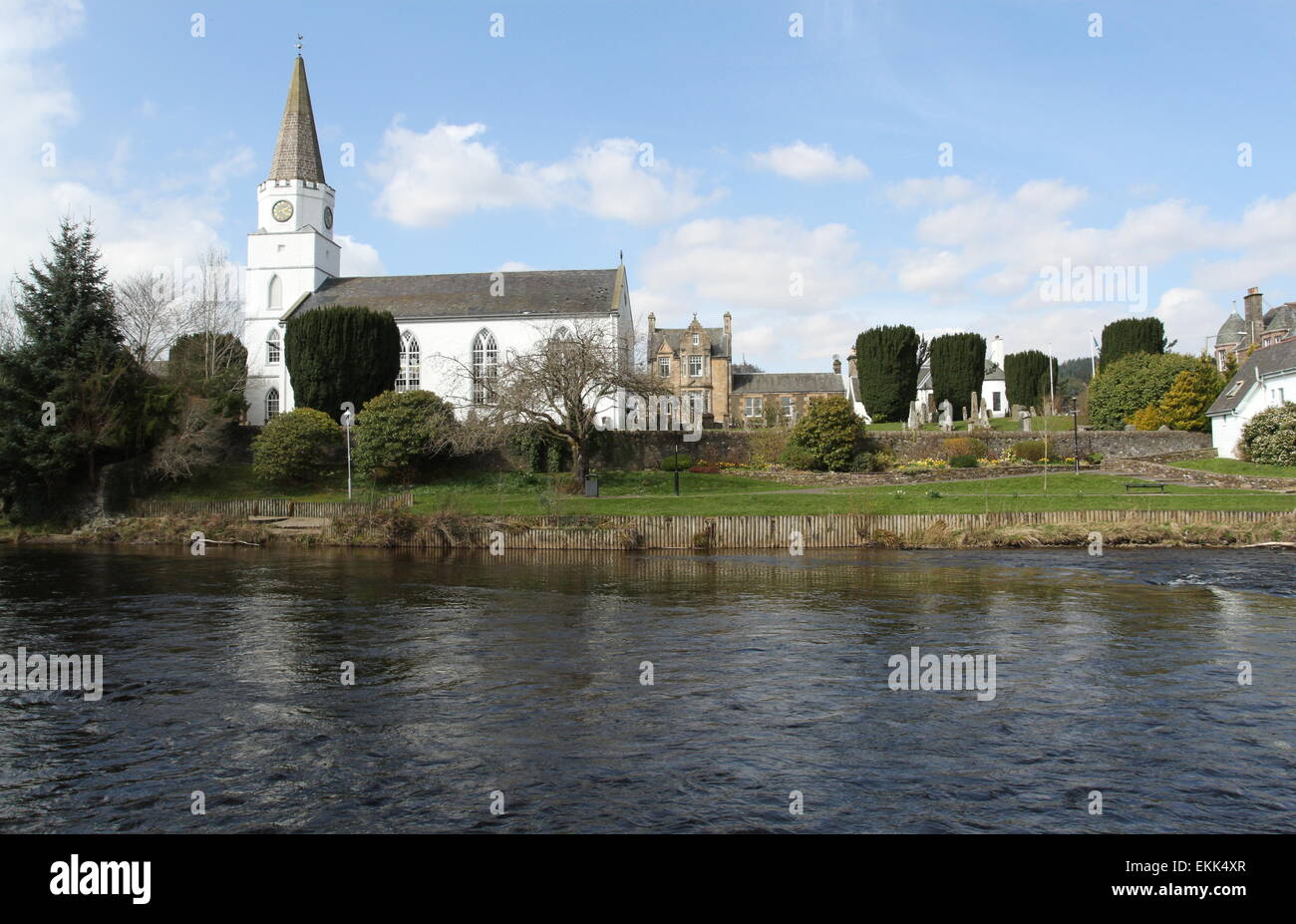 The White Church beside River Earn Comrie Scotland April 2015 Stock ...