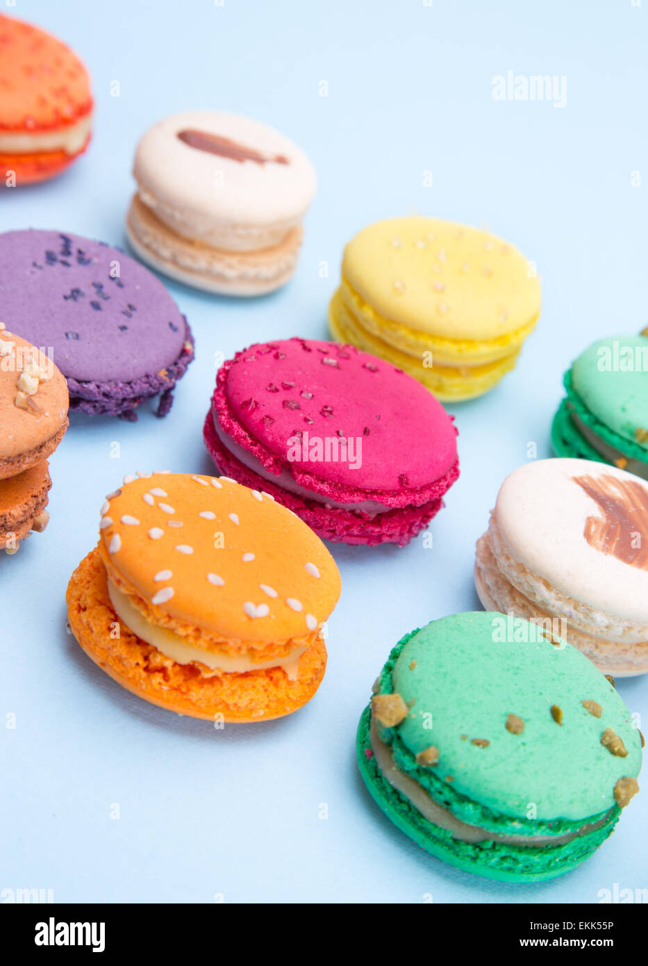 Colorful french macaroons, close-up Stock Photo - Alamy