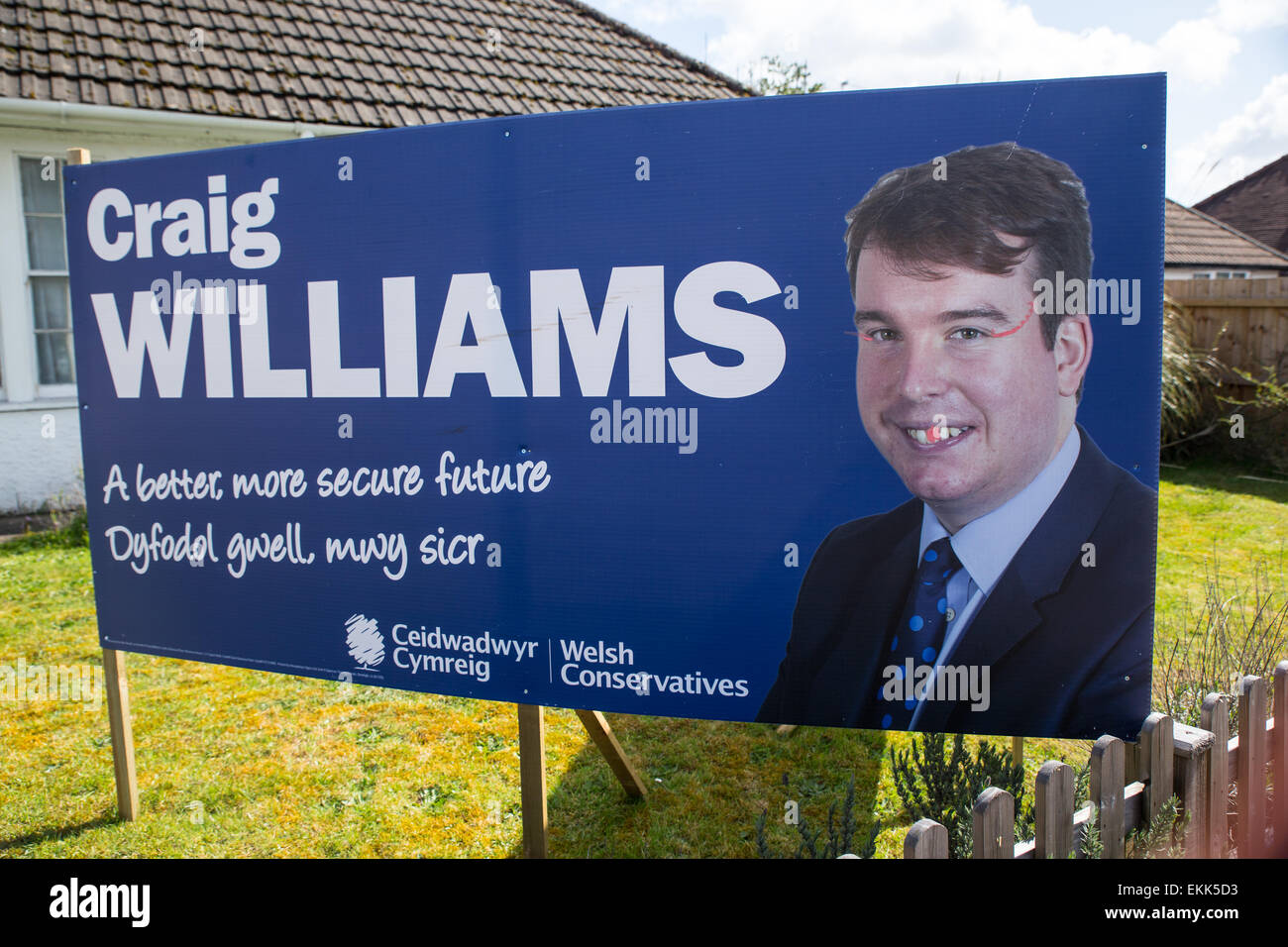 Cardiff, Wales, UK. 11th Apr, 2015. A large poster for Conservative ...
