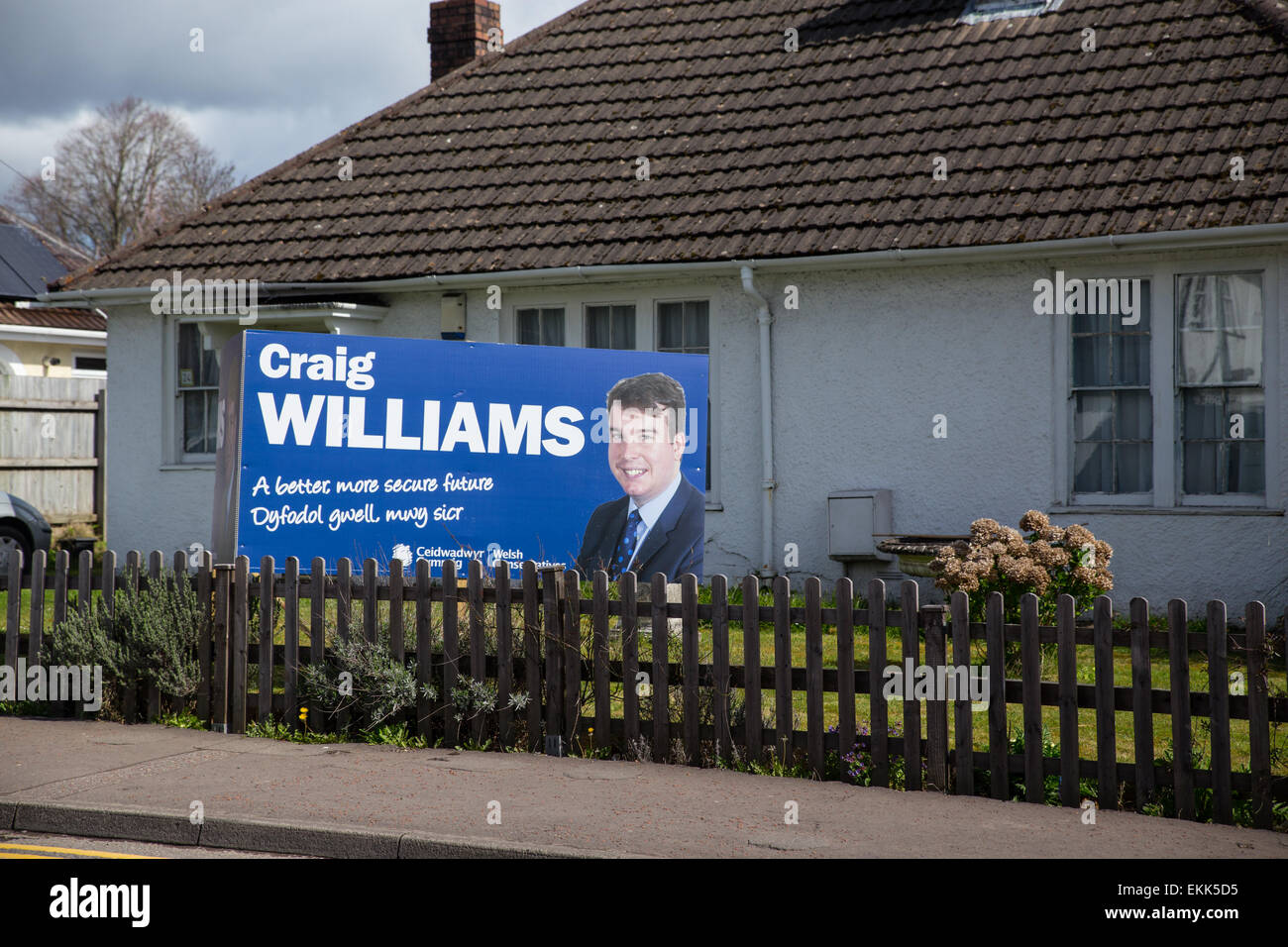 Cardiff, Wales, UK. 11th Apr, 2015. A large poster for Conservative ...