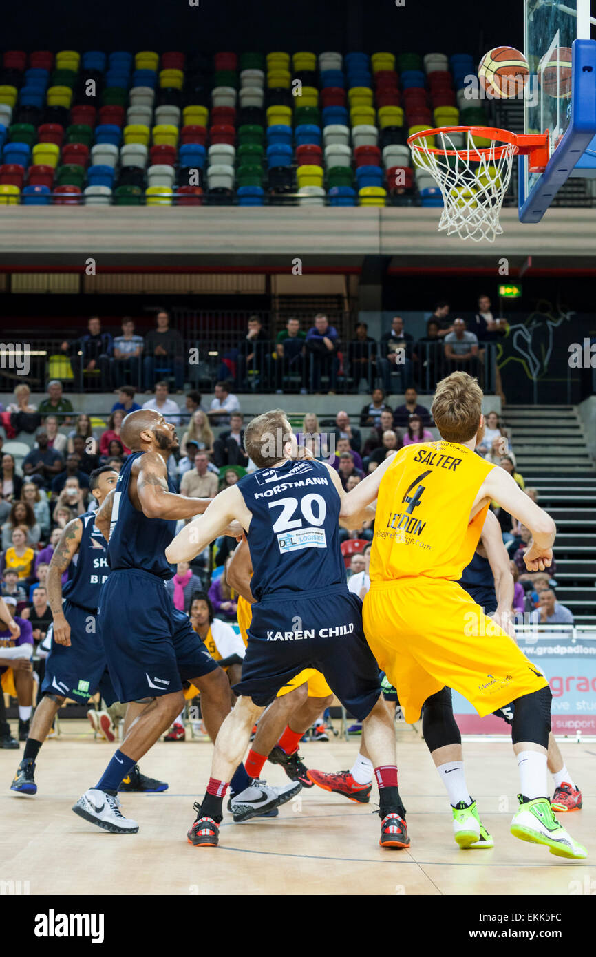 London, UK. 10th April 2015. London Lions player Ian Salter and ...