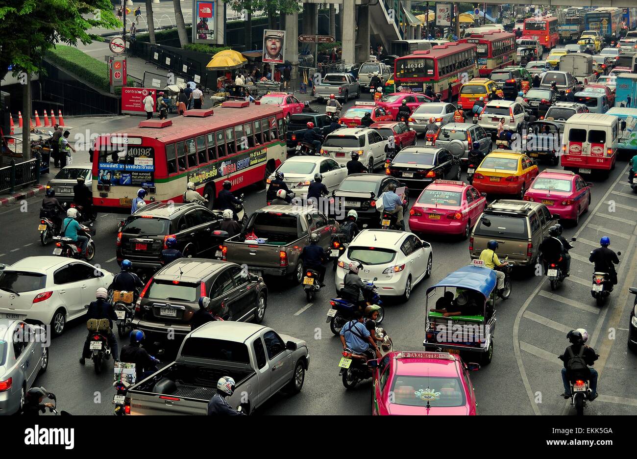 Bangkok, Thailand: The city's legendary traffic stands bumper-to-bumper ...