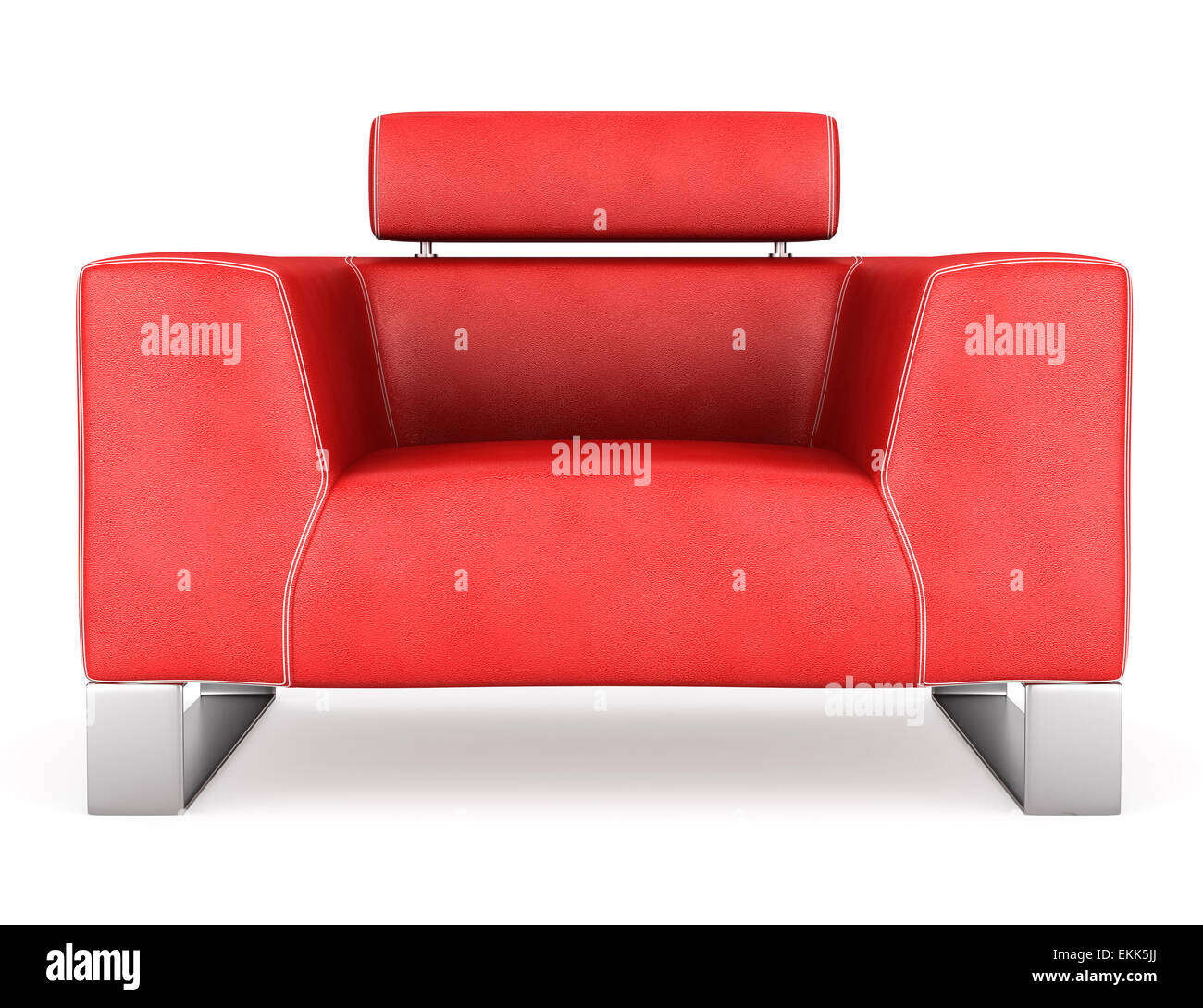 modern red leather armchair isolated on white background Stock Photo ...