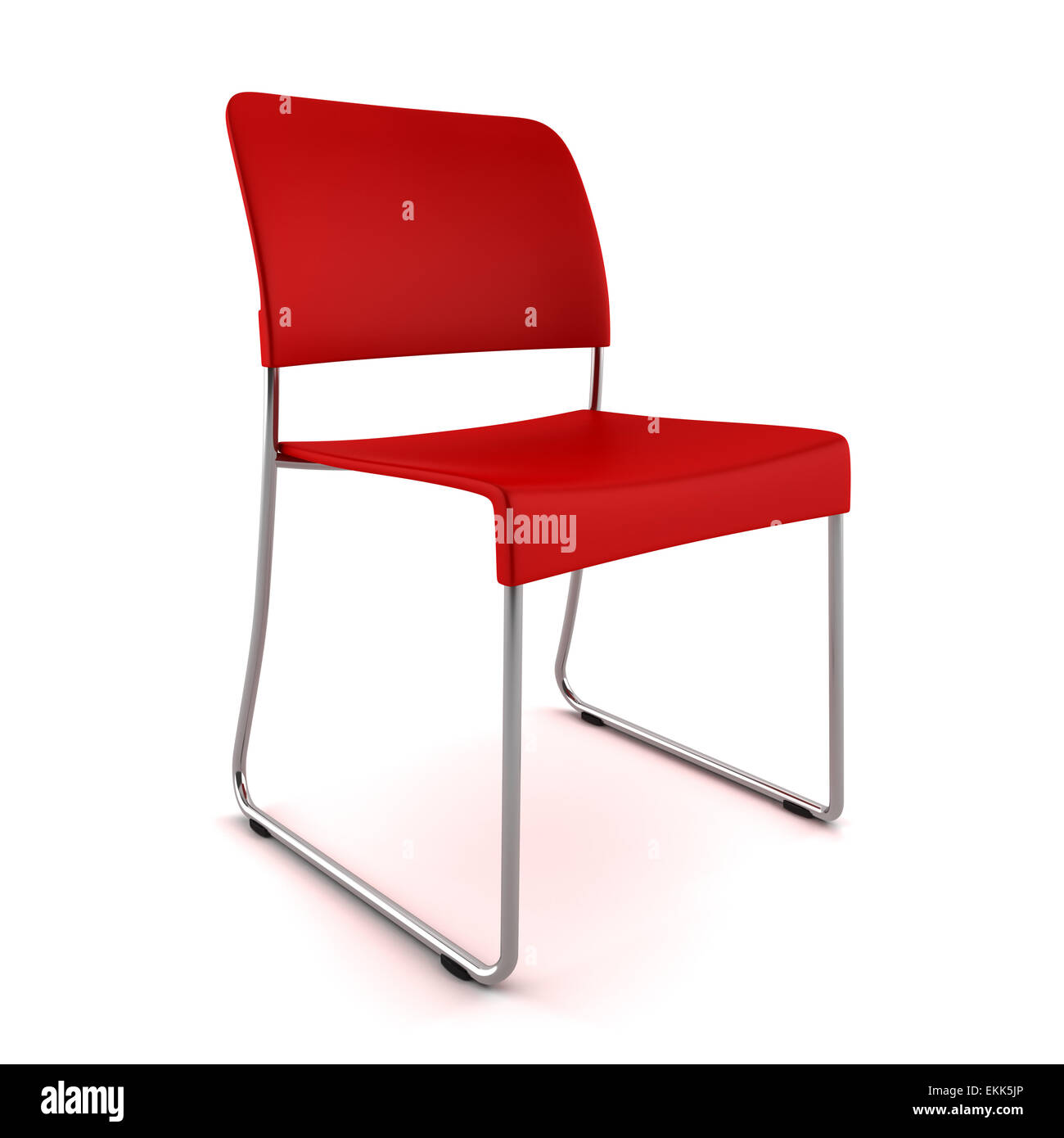 3d red chair isolated on white background Stock Photo - Alamy
