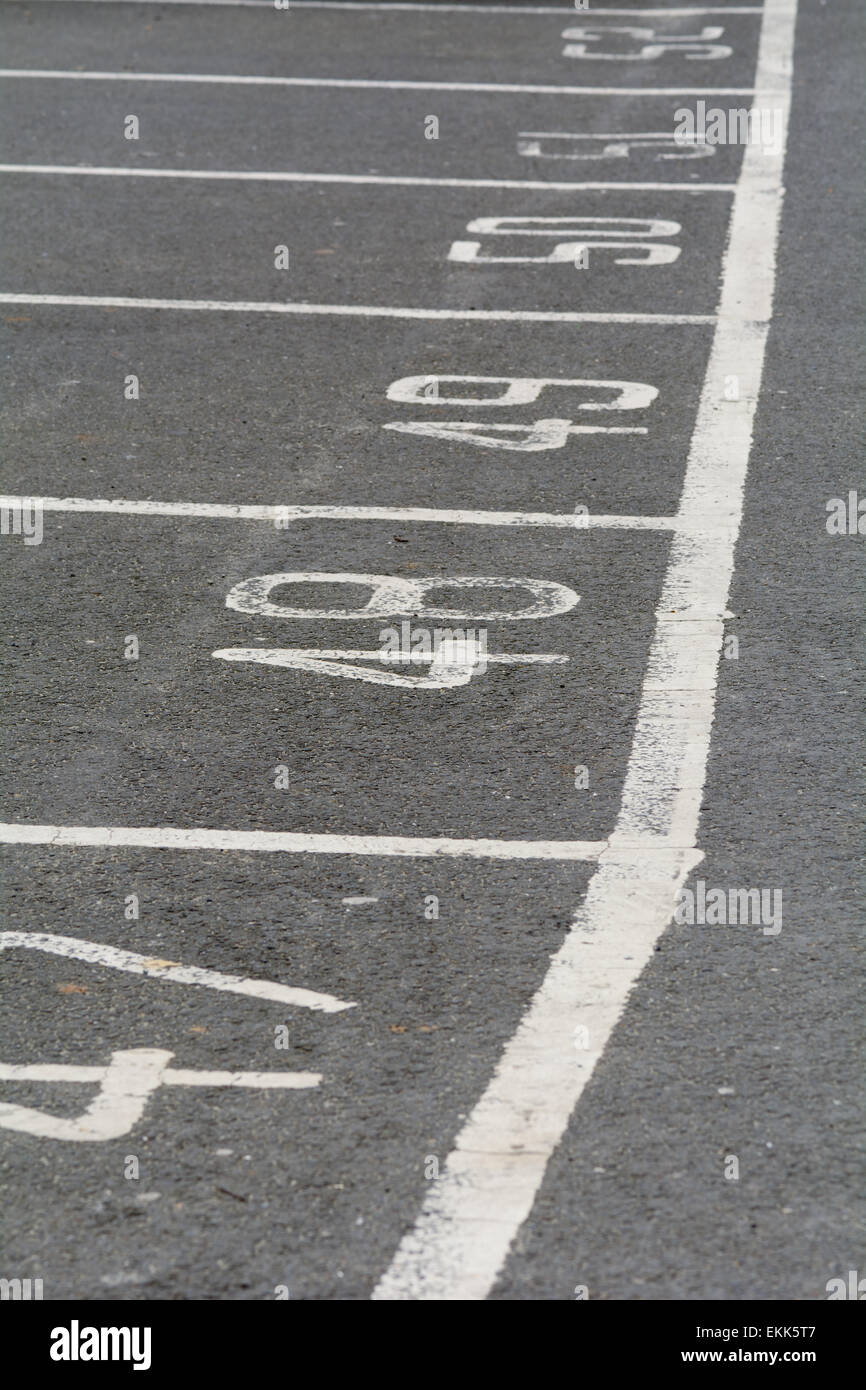 Car park space numbers 47 to 52 Stock Photo - Alamy