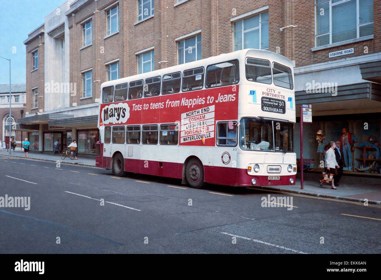 double decker bus in operation in osborne road southsea england uk in ...
