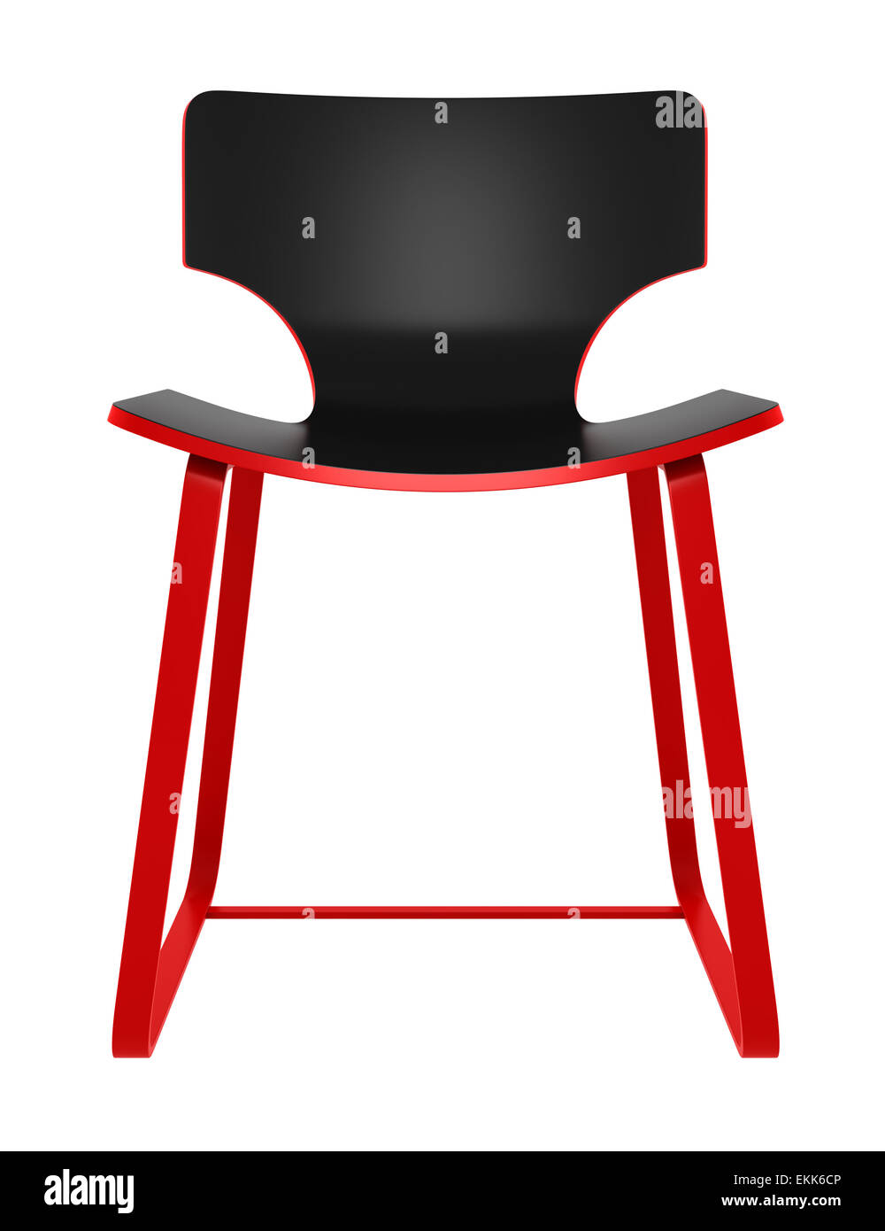 red and black modern chair isolated on white background Stock Photo - Alamy