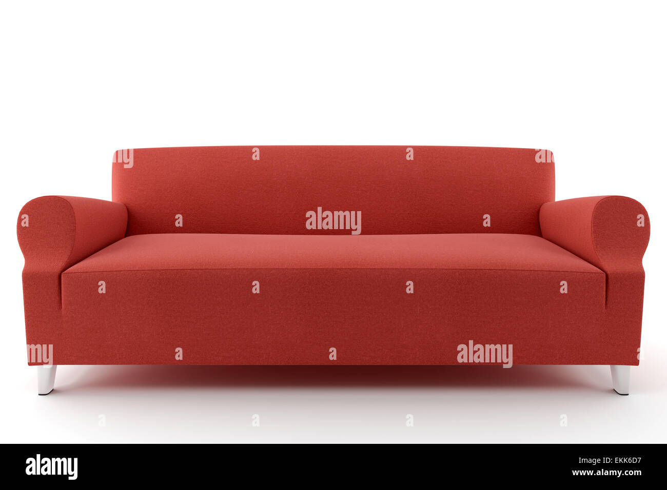 3d red sofa isolated on white background Stock Photo - Alamy