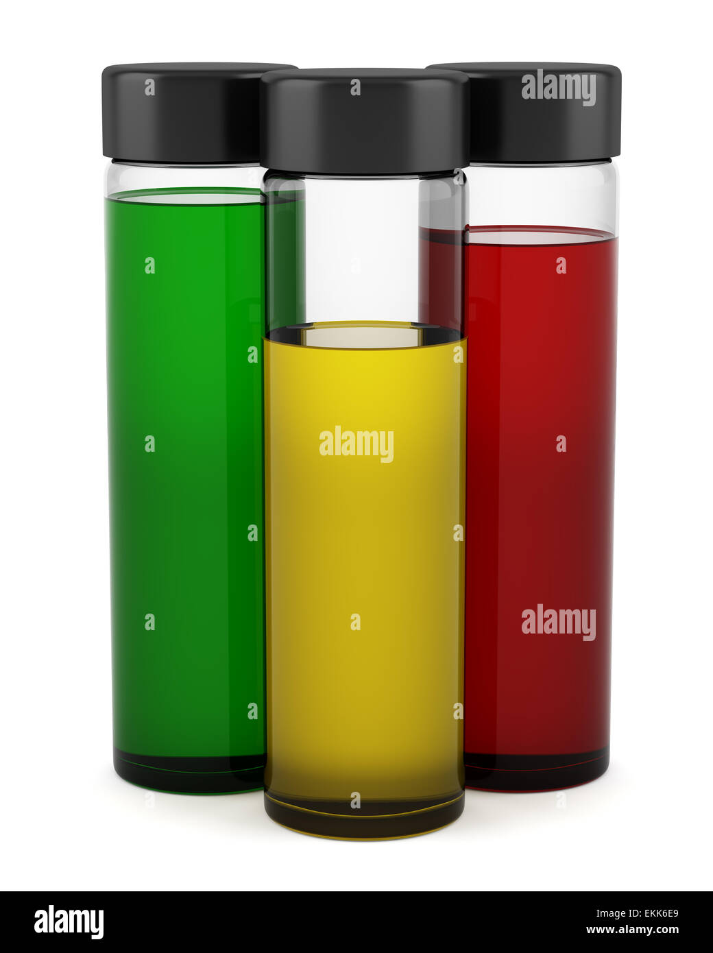 three transparent shampoo bottles isolated on white background Stock ...