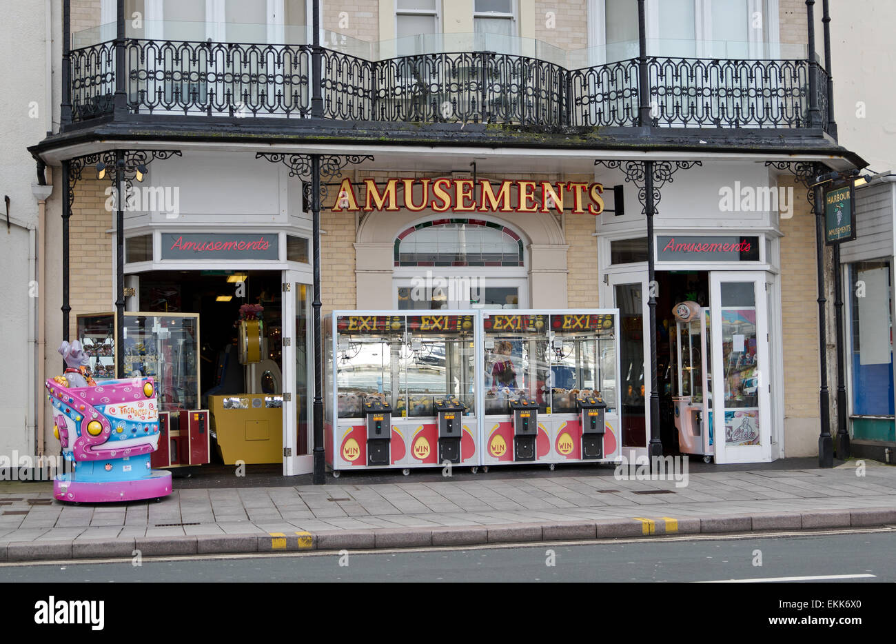 Amusement arcade in Torquay Harbour Devon Stock Photo - Alamy