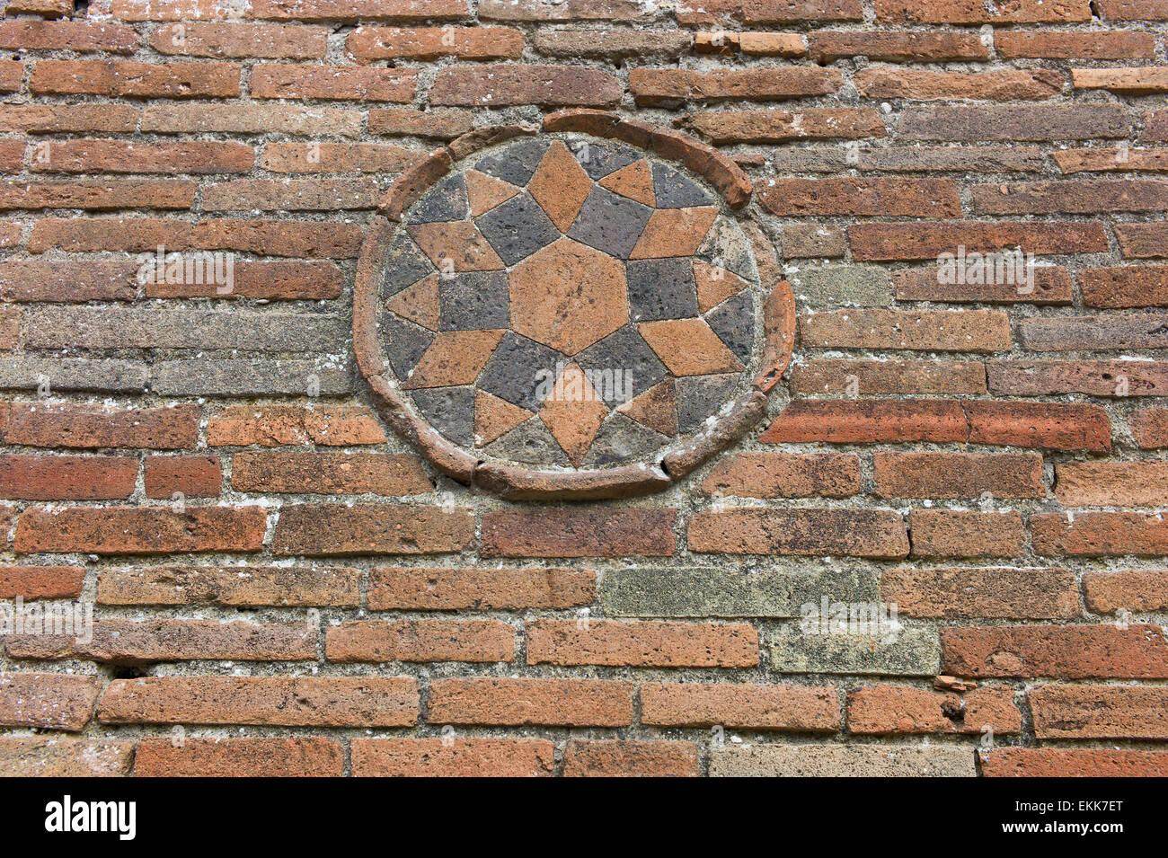 A wall plaque with a geometric design at the archaeological excavations ...