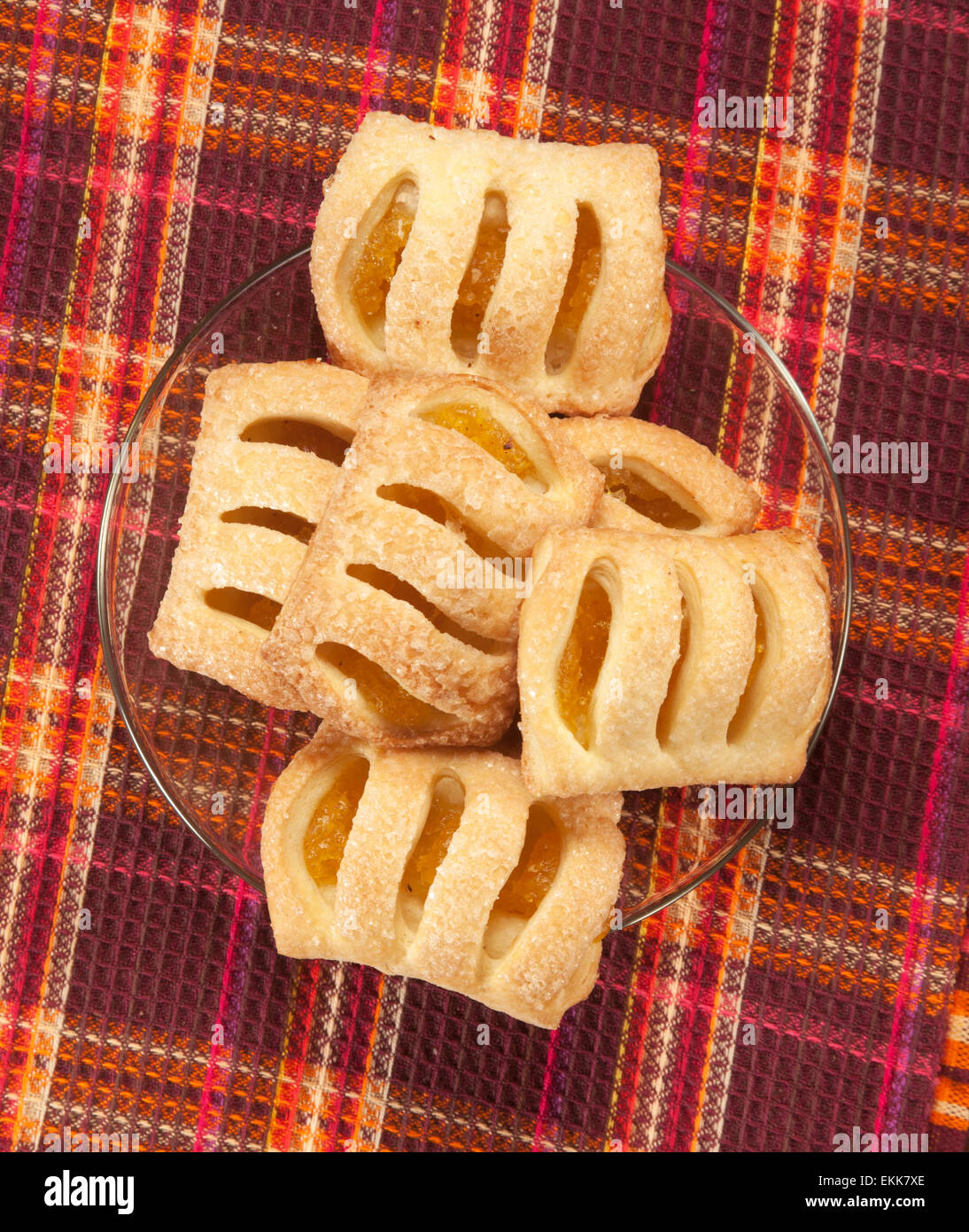 Small strudel cake with lemon, closeup shot, local focus Stock Photo ...