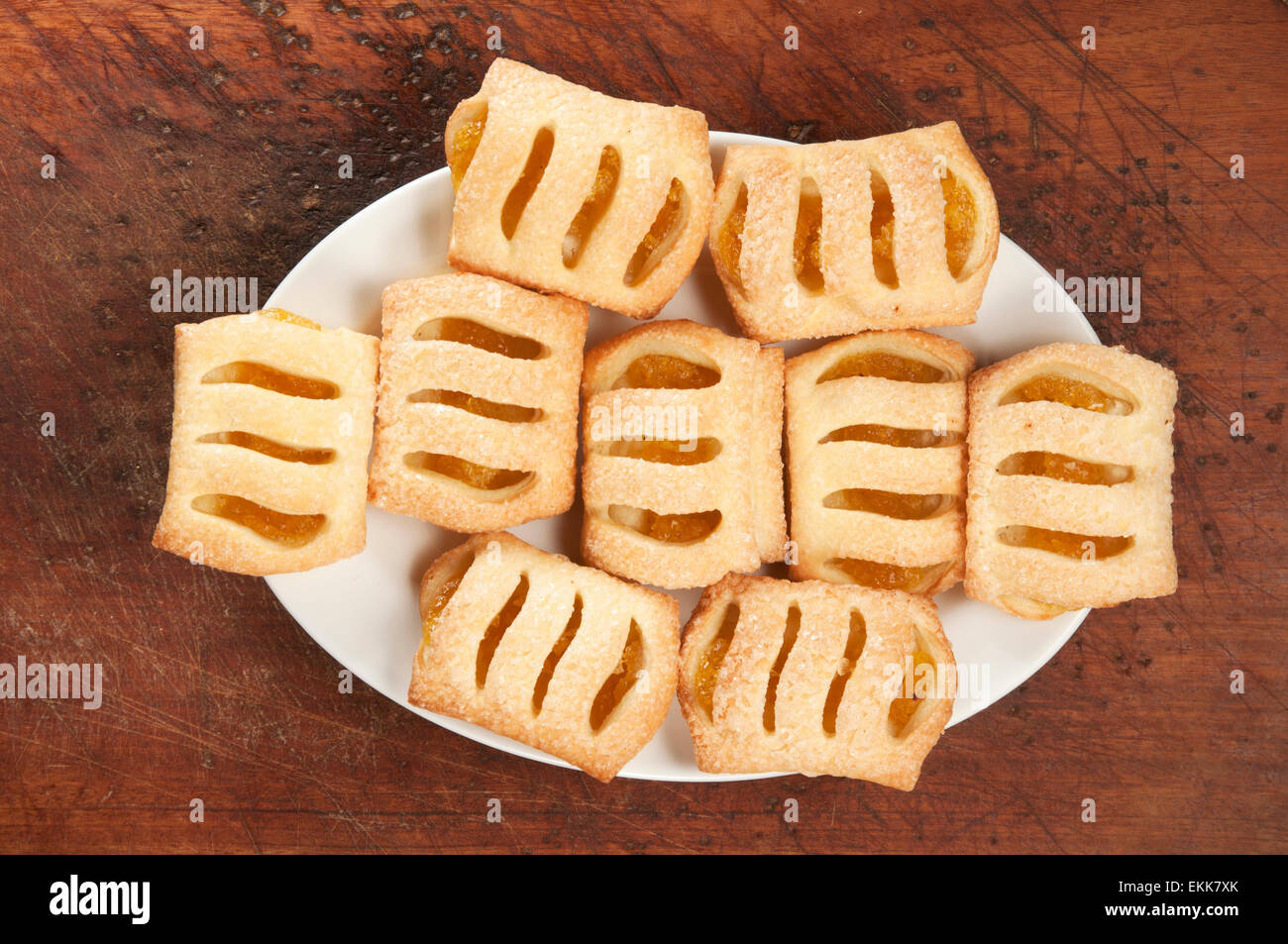 Small strudel cake with lemon, closeup shot, local focus Stock Photo ...