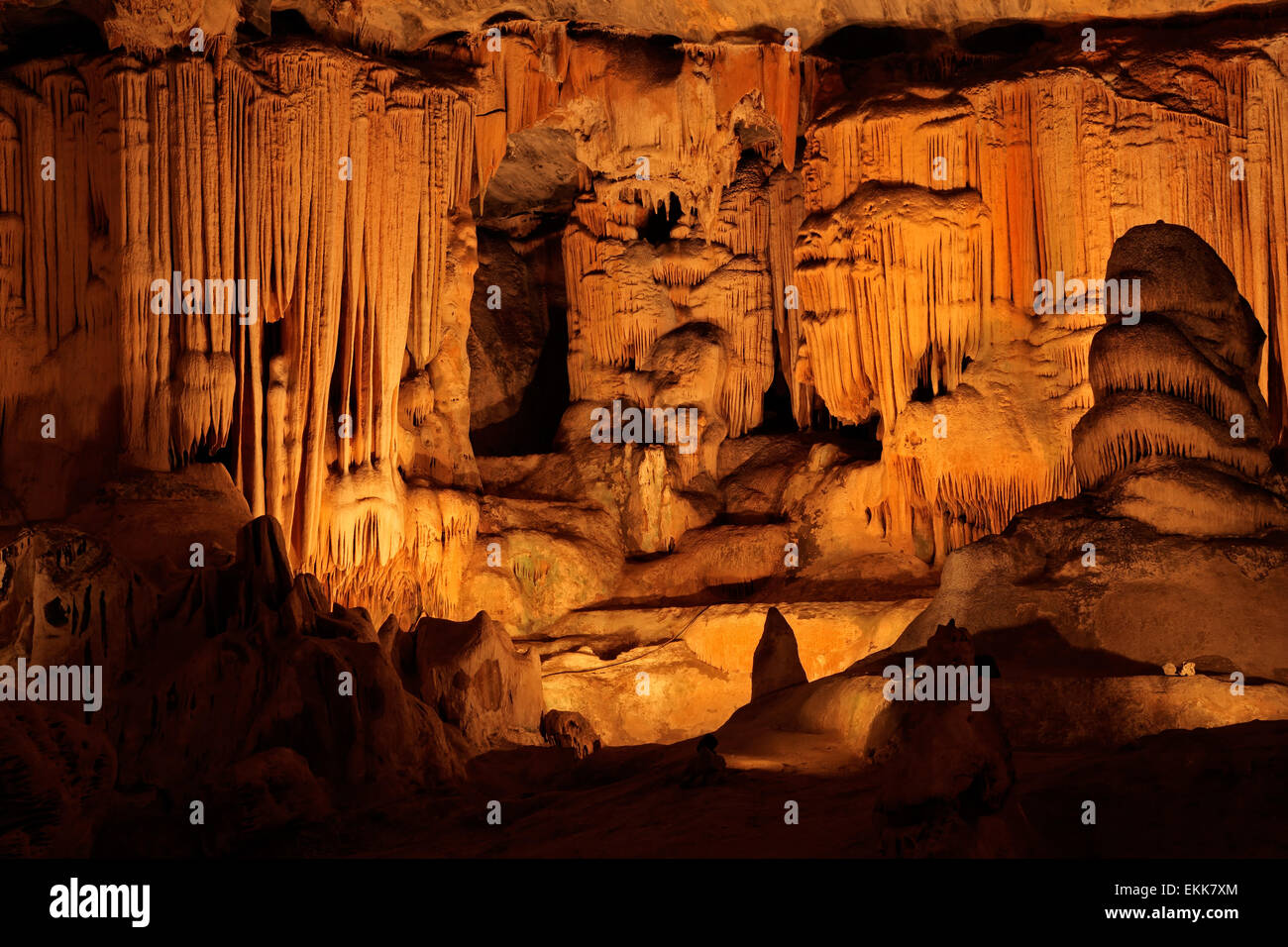 Limestone formations in the main chamber of the Cango caves, South ...