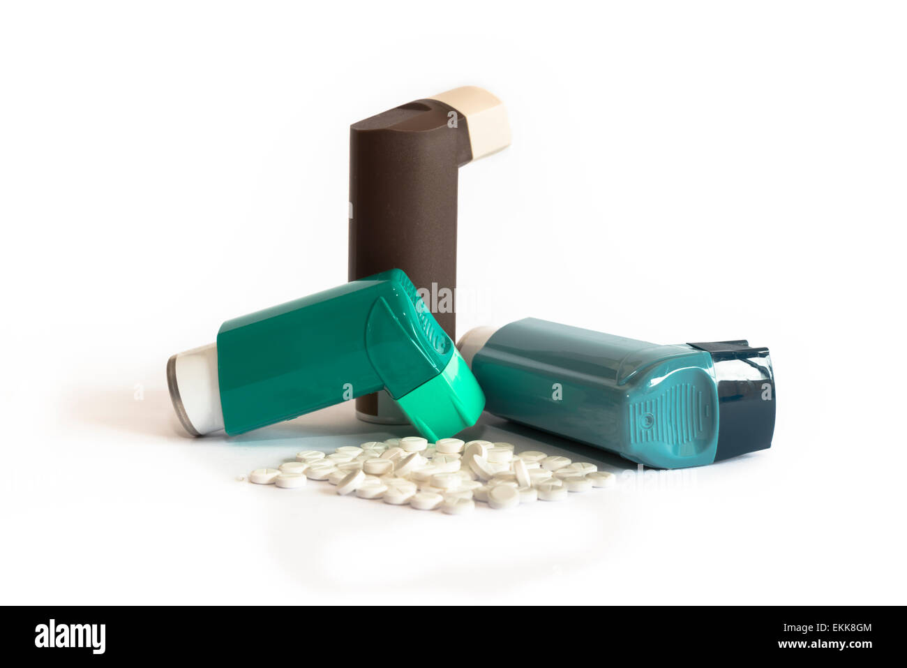 Various Asthma Medications including Inhalers Stock Photo - Alamy