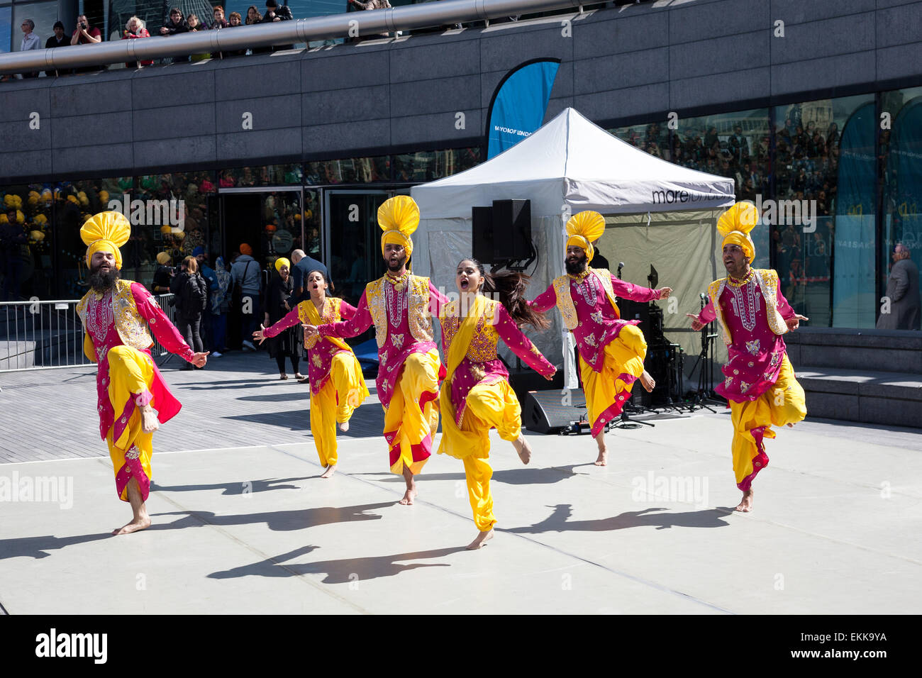 London, UK. 11th April, 2015. Dancers perform outside London's City ...