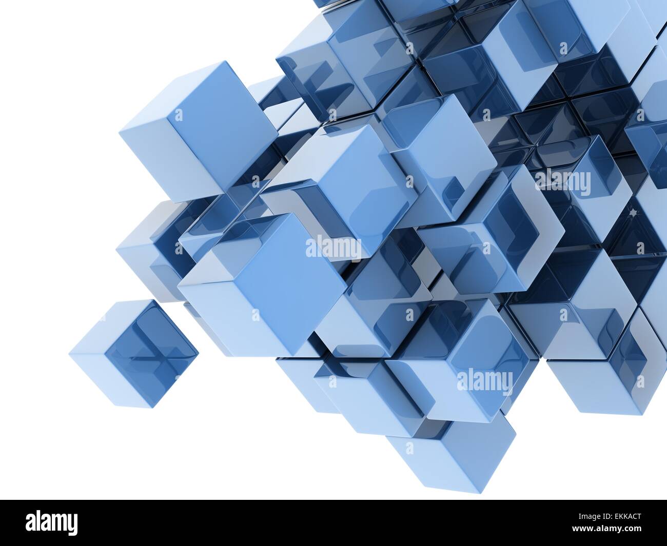 blue metallic cubes on white background Stock Photo - Alamy