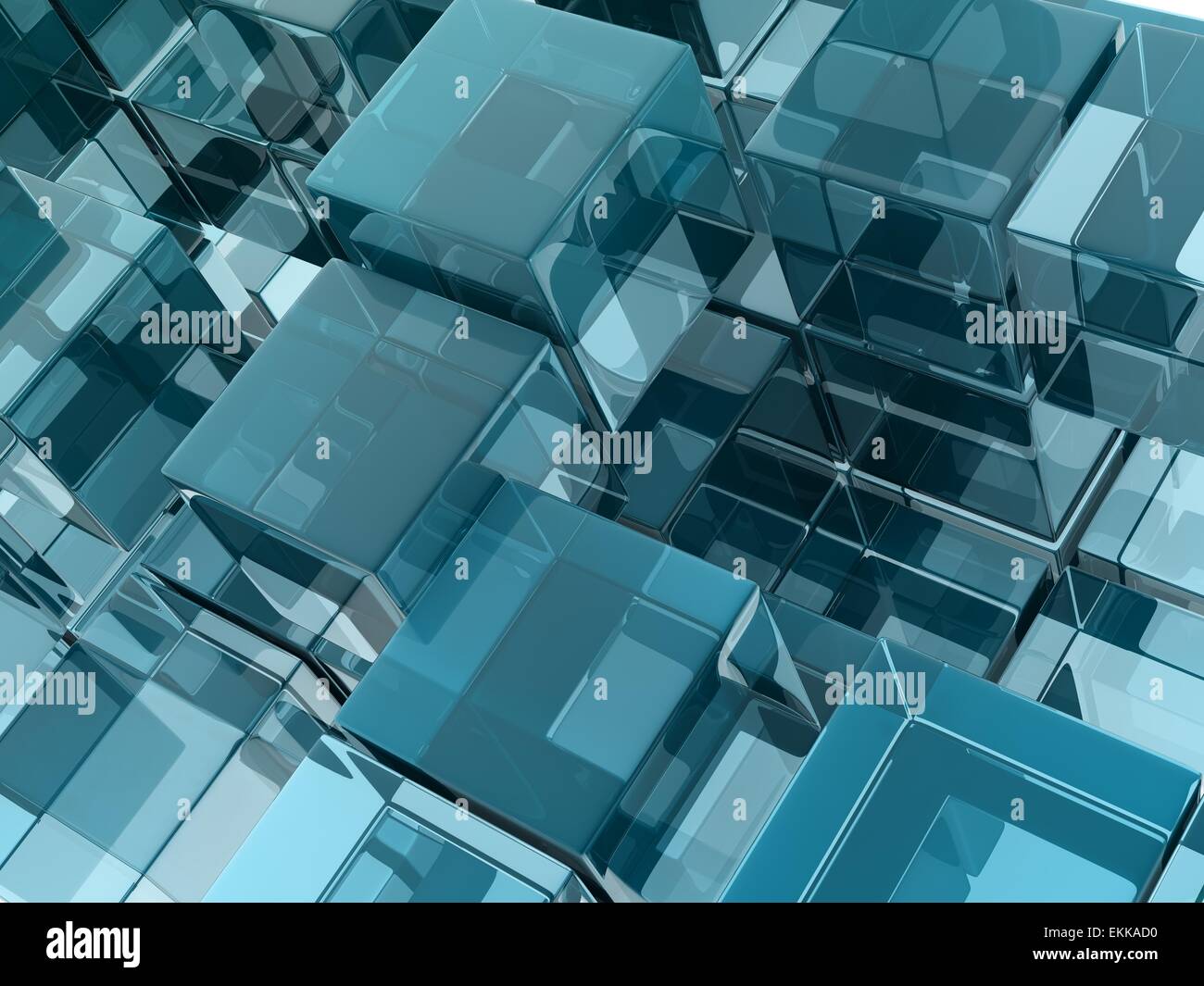 blue glass cubes on white background Stock Photo - Alamy
