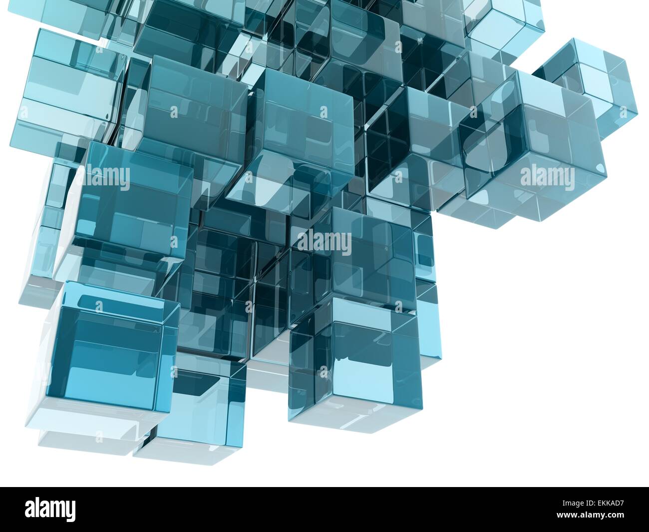 blue glass cubes on white background Stock Photo - Alamy