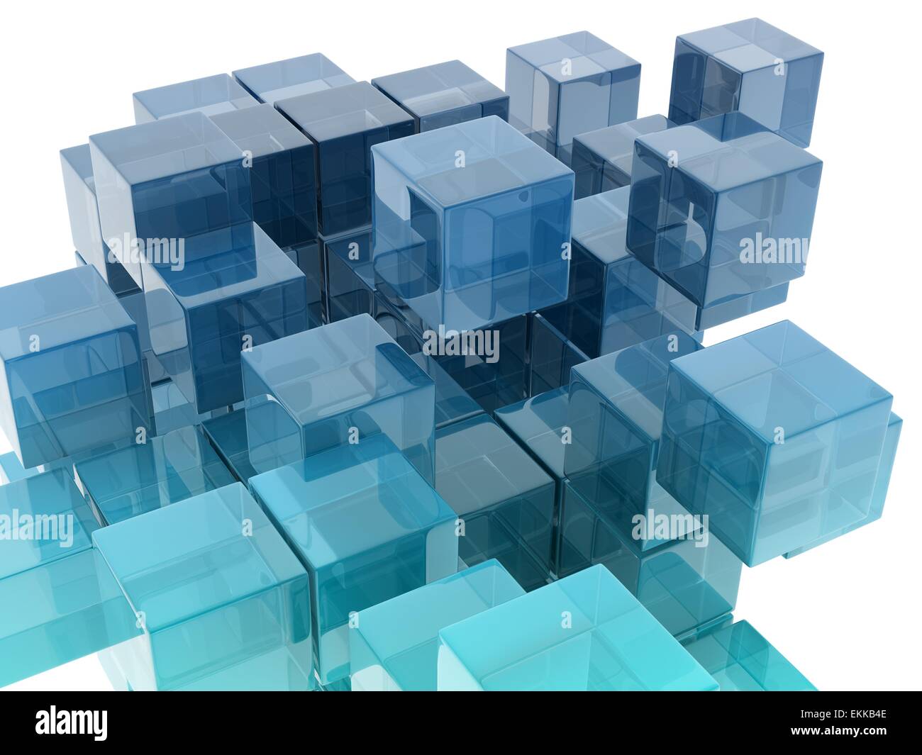 blue glass cubes on white background Stock Photo - Alamy