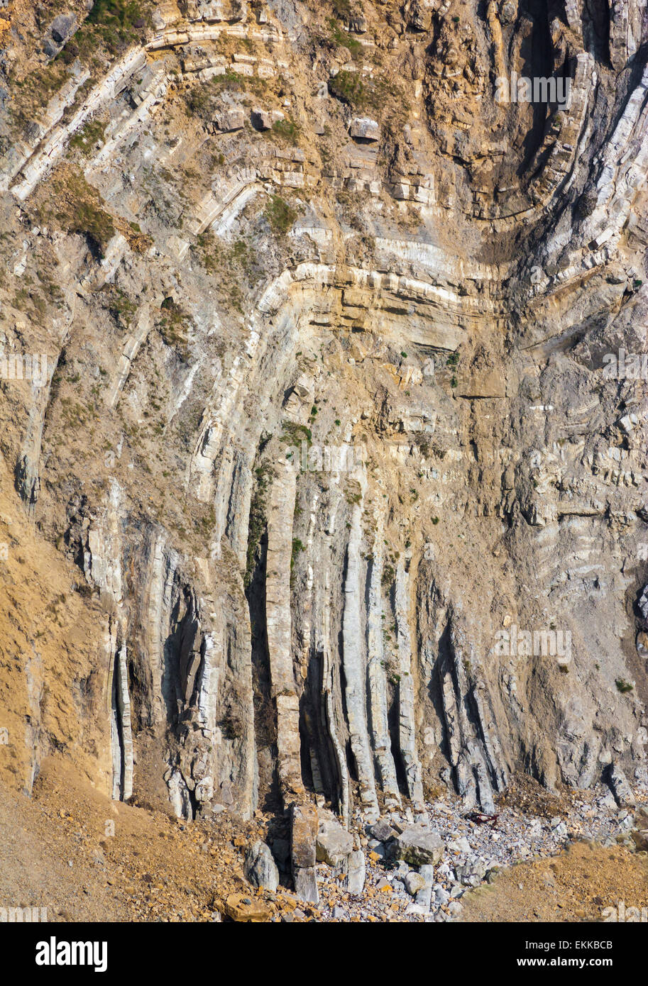 Layers of rock have been twisted by millions of years of geological ...