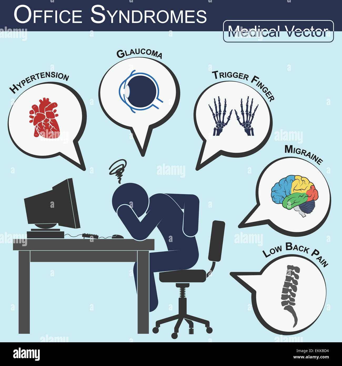 Stickman cartoon man office desk hi-res stock photography and images ...