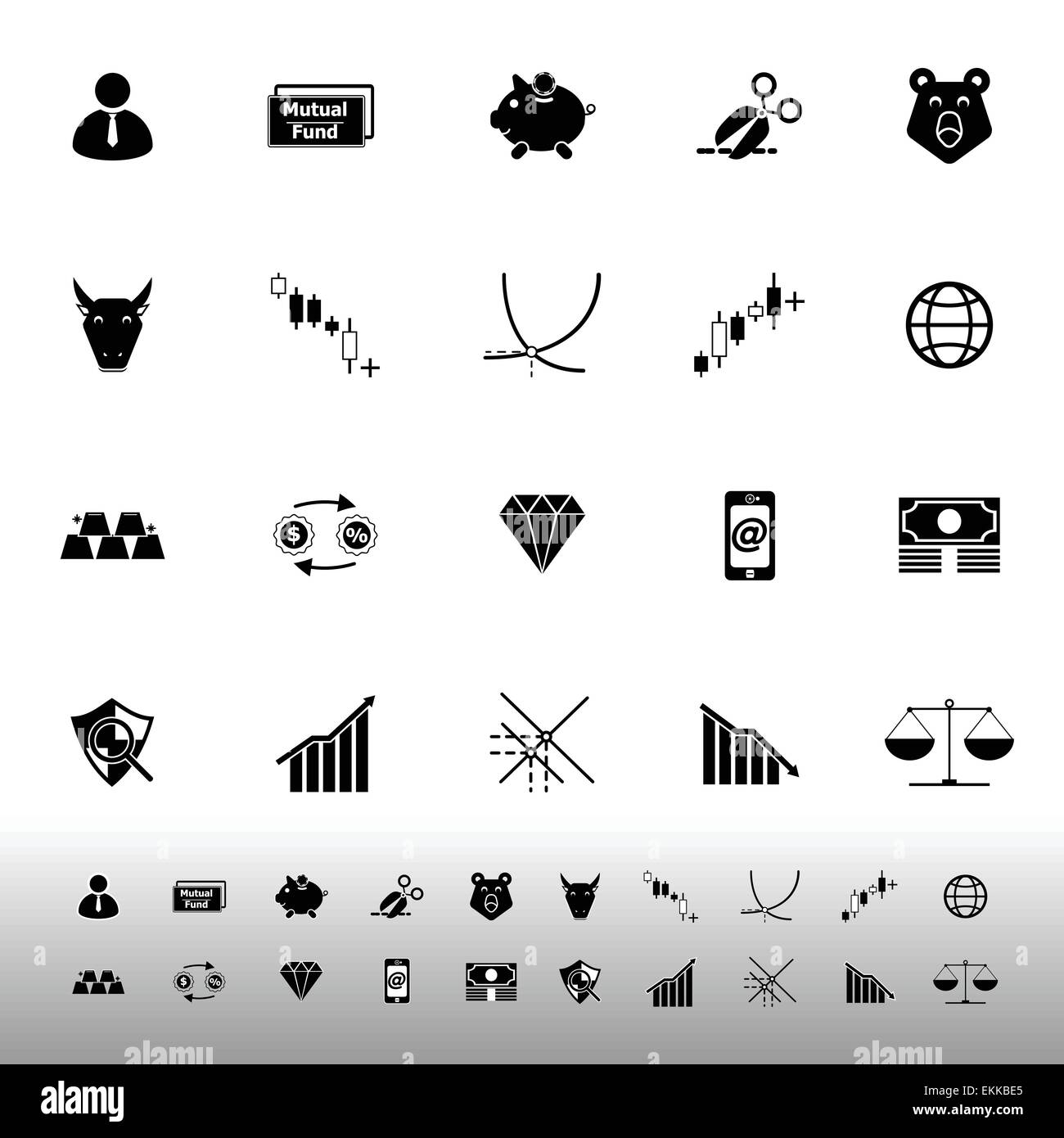 Stock market icons on white background, stock vector Stock Vector Image ...