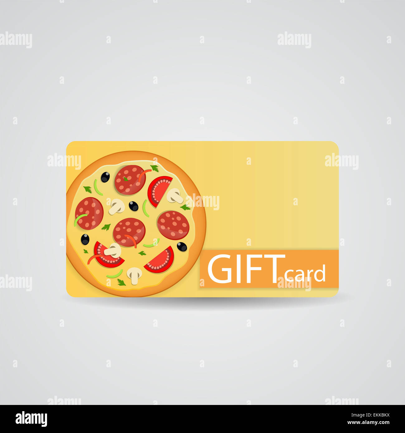 Abstract Beautiful Pizza Gift Card Design, Vector Illustration Stock ...