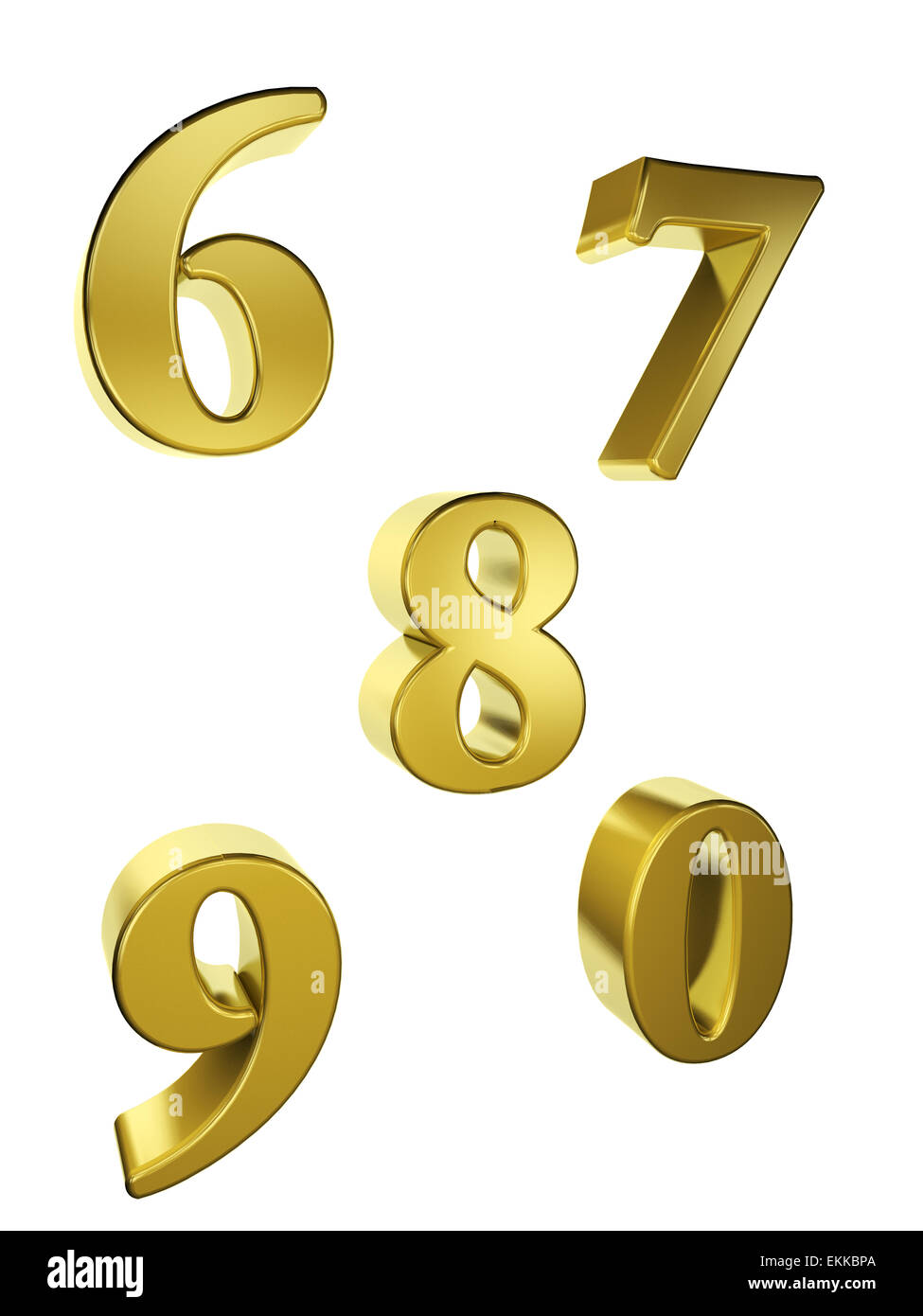 Gold metal number zero Cut Out Stock Images & Pictures - Alamy