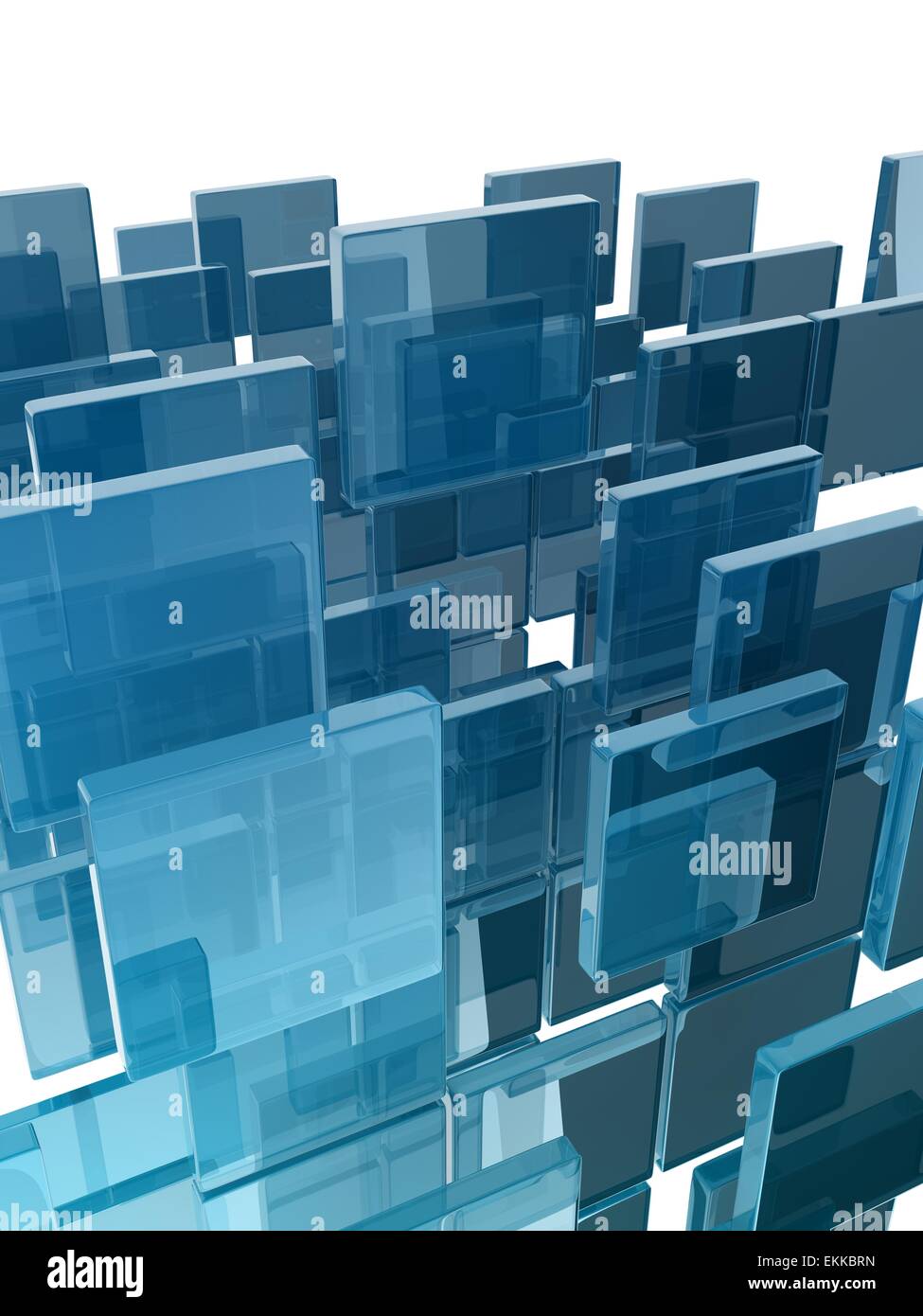 blue glass cubes on white background Stock Photo - Alamy