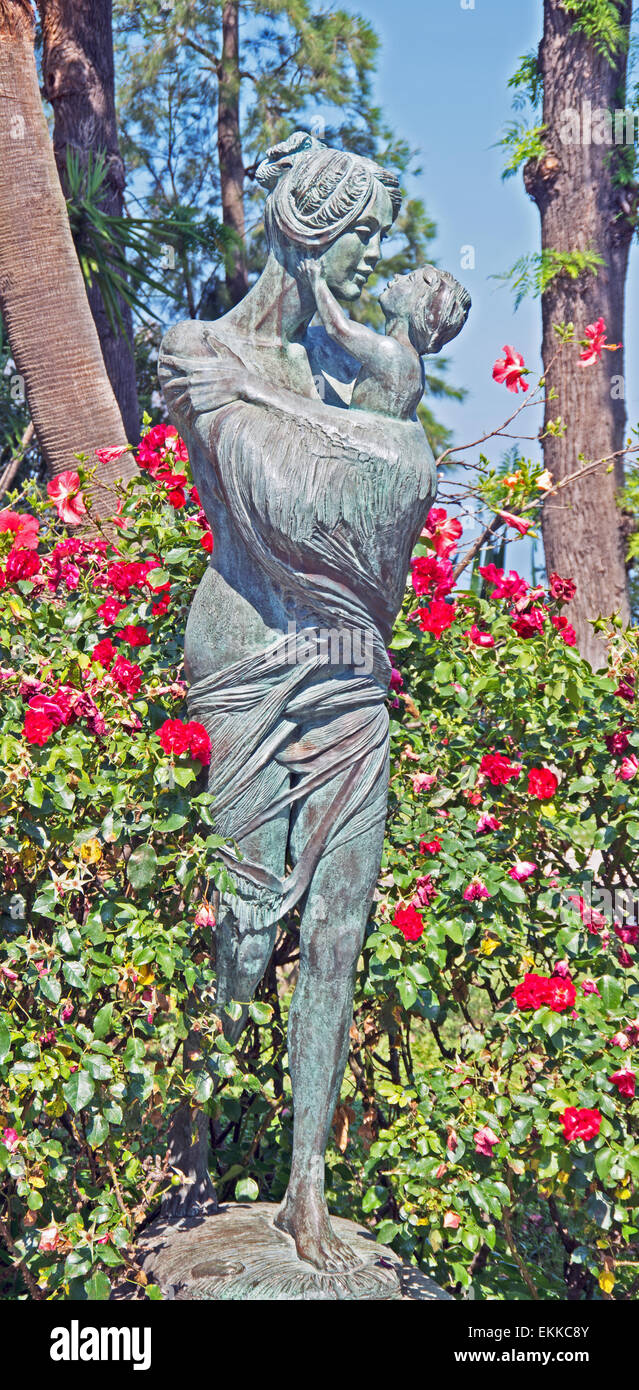 Sorrento, Mother and Child Statue in Park, Amalfi Coast, Campania ...