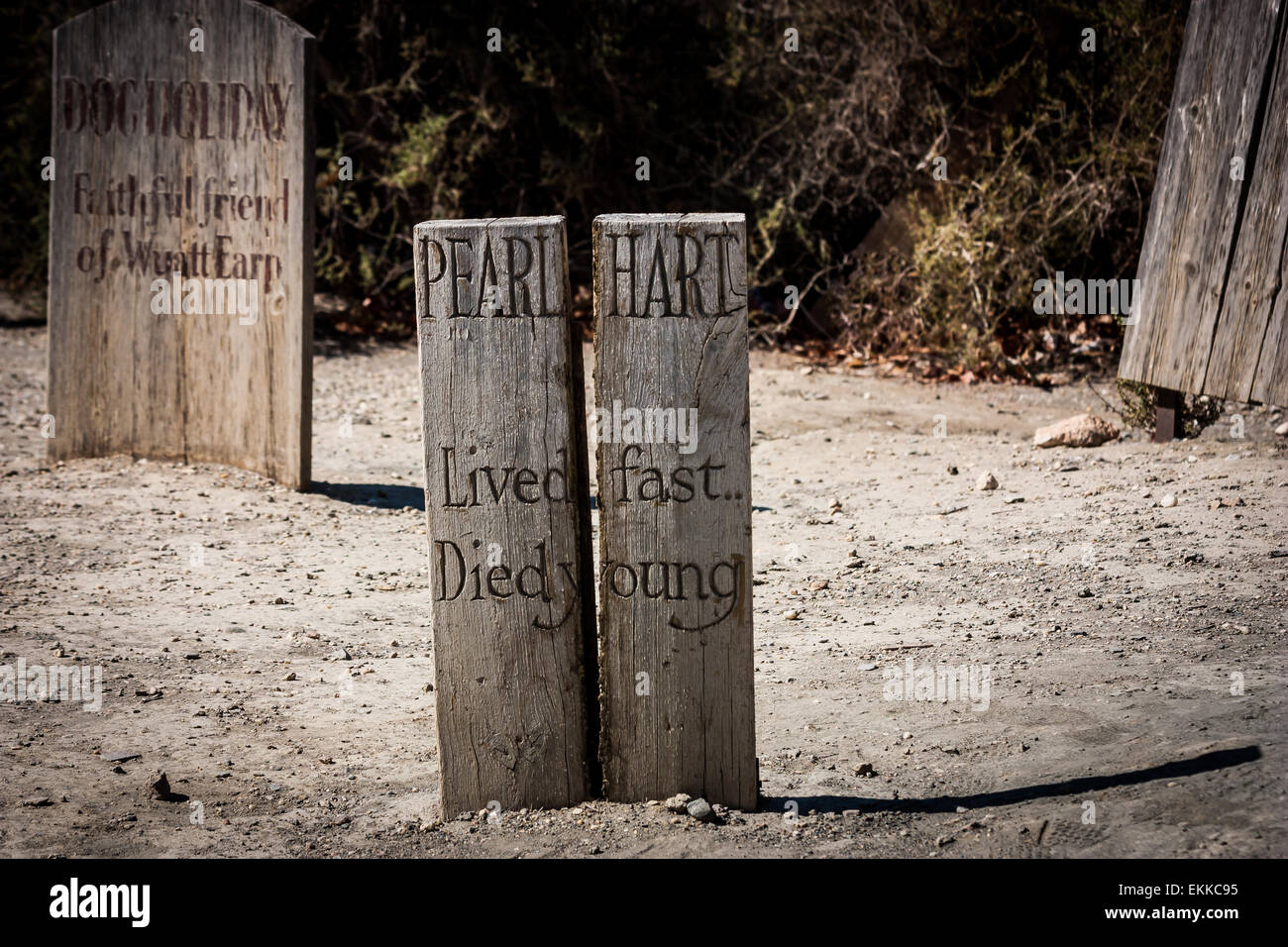 Tombstone made wood in hi-res stock photography and images - Alamy