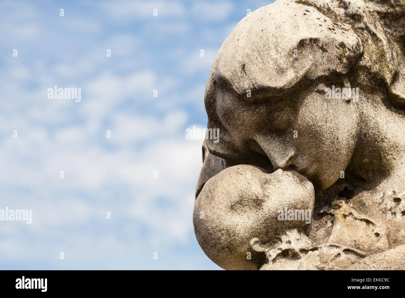 Cemetery statue in Italy, made of stone - more than 100 years old Stock ...