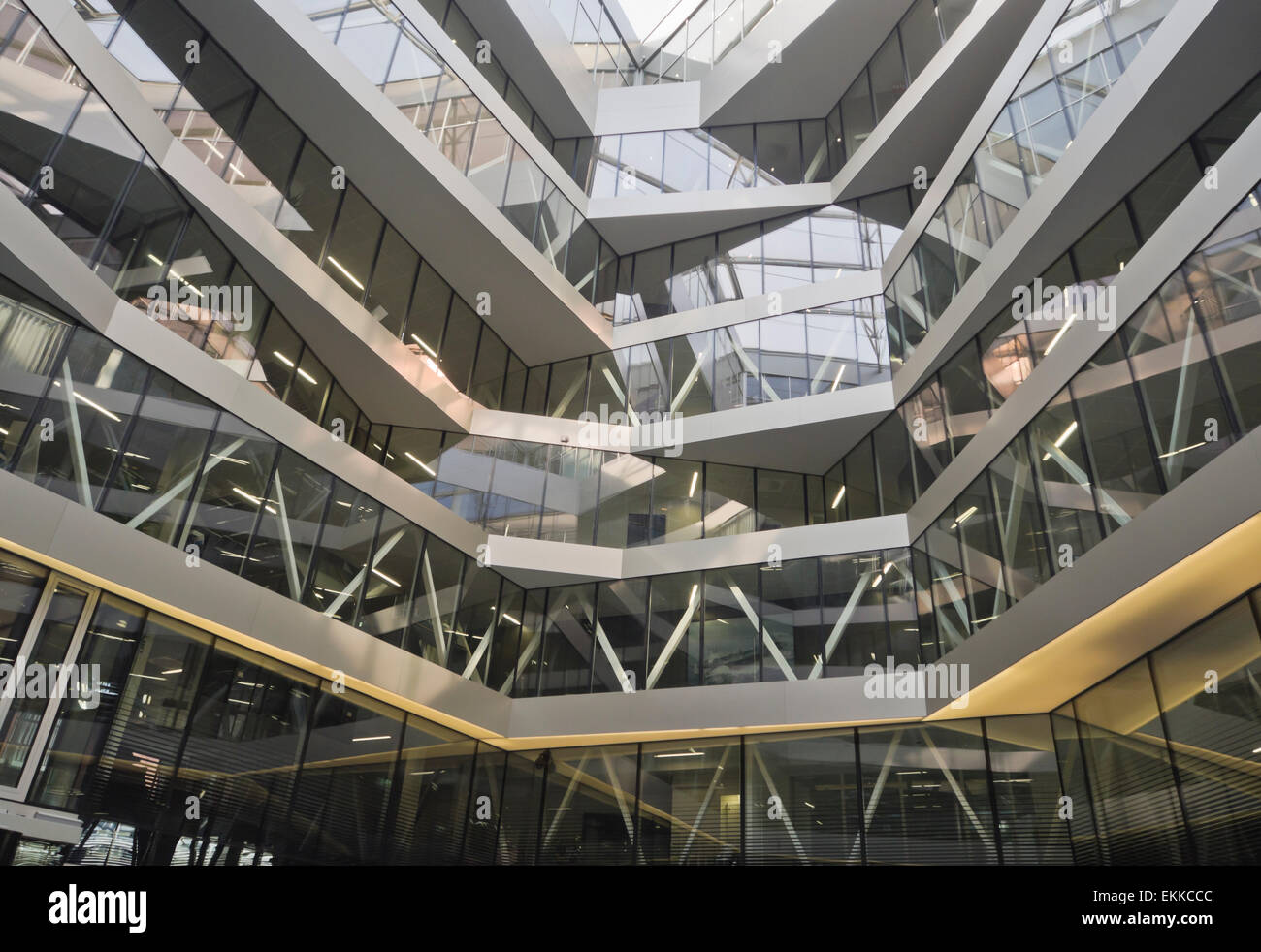 Galleries around an inner courtyard in a modern business / shopping ...