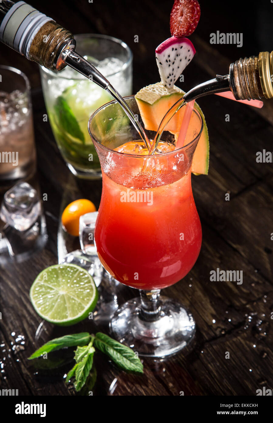 Close up barman pouring hi-res stock photography and images - Alamy