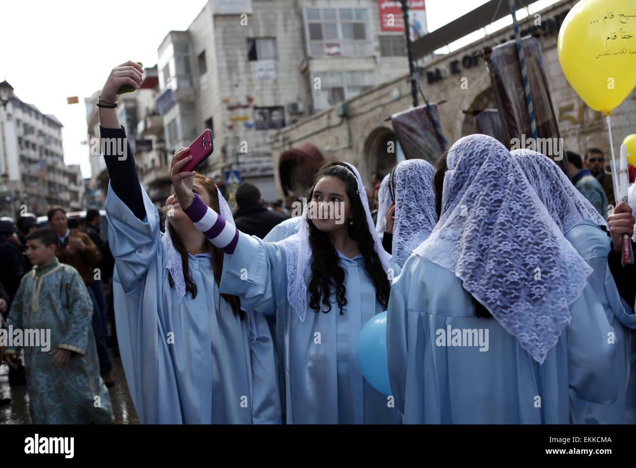 Ramallah, West Bank, Palestinian Territory. 11th Apr, 2015. Palestinian ...