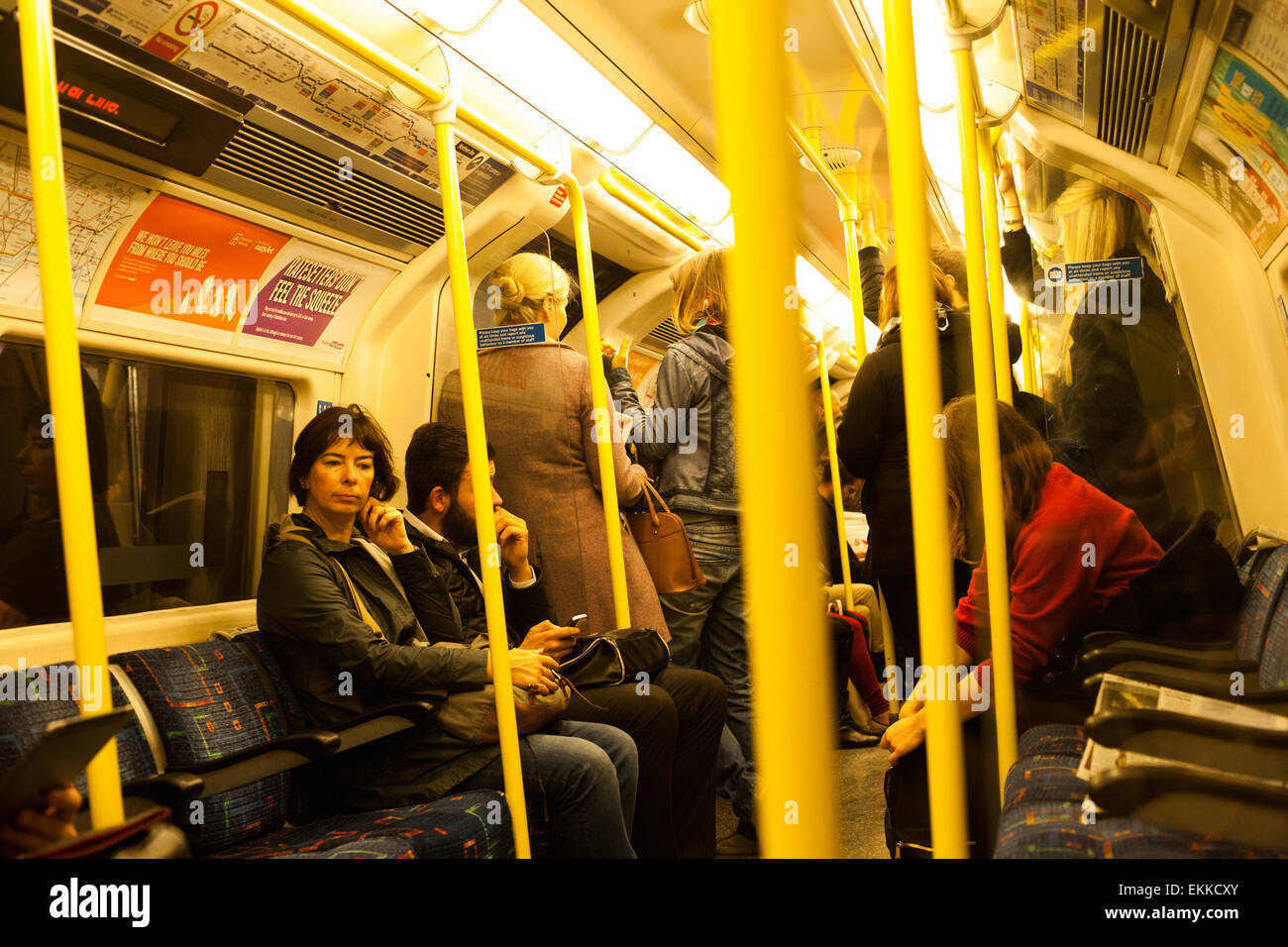 Daily commute in London Underground Stock Photo - Alamy