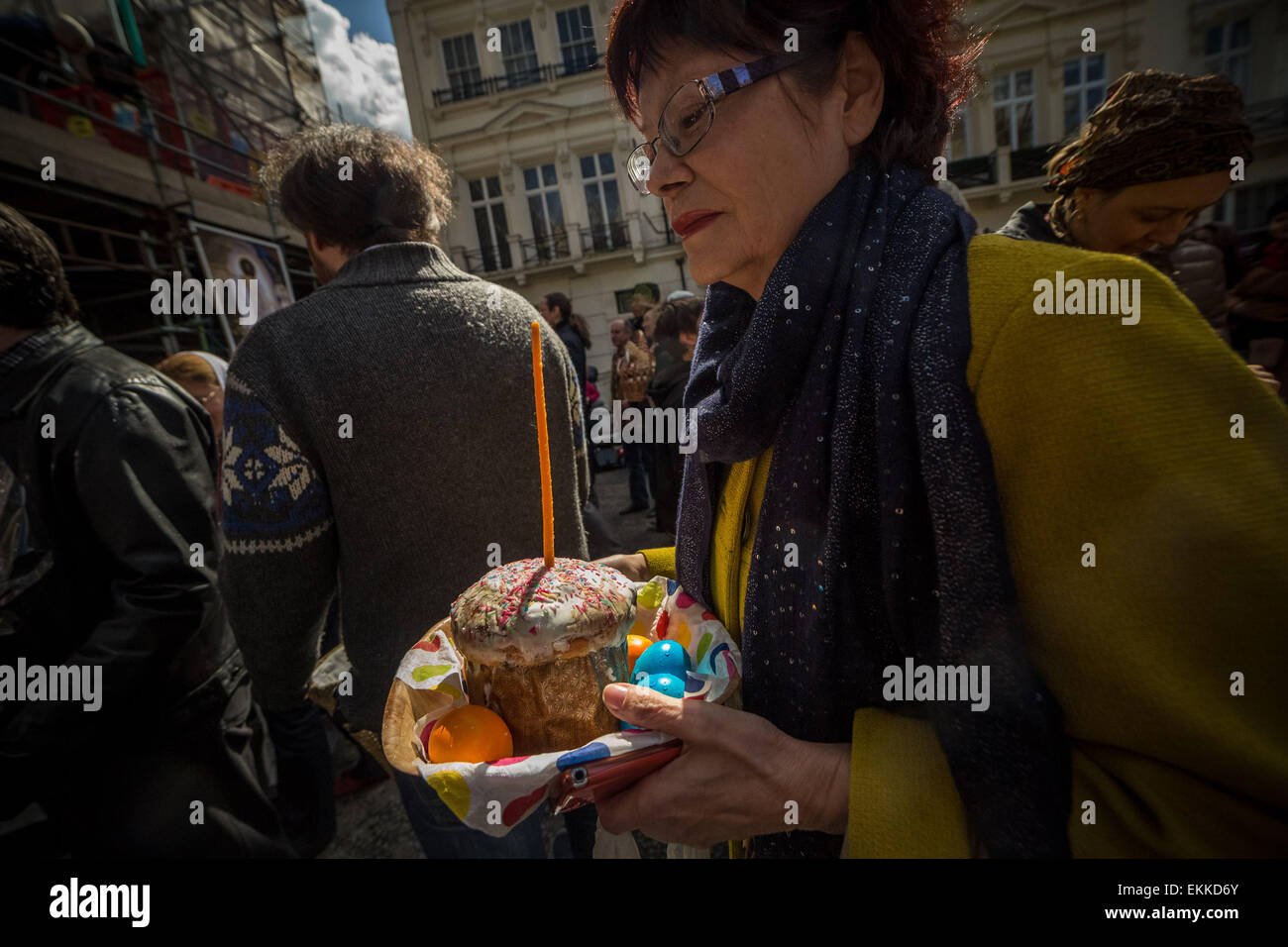 Orthodox Easter celebrations with decorated eggs, cakes and Pascha ...