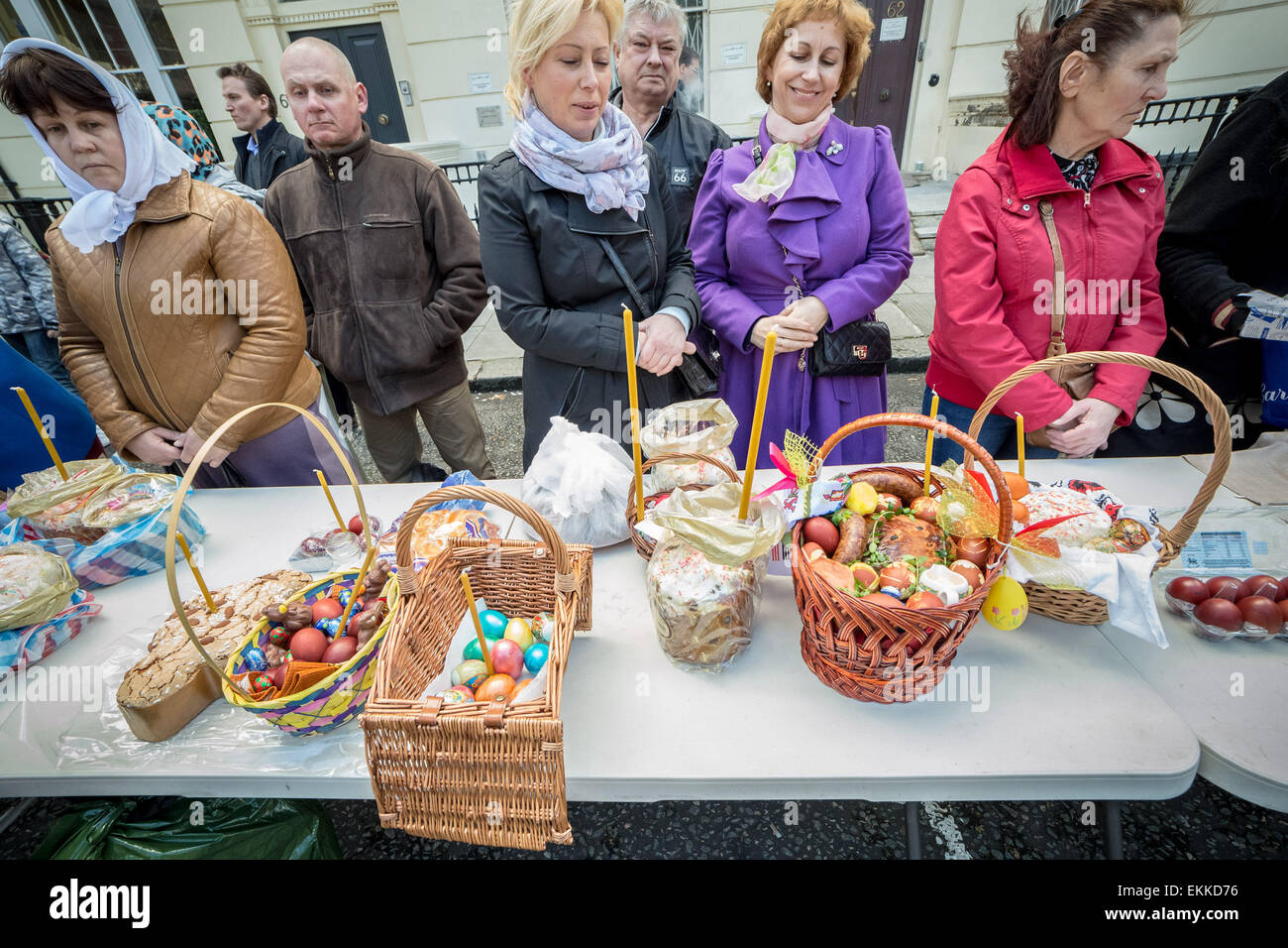 Orthodox Easter celebrations with decorated eggs, cakes and Pascha ...