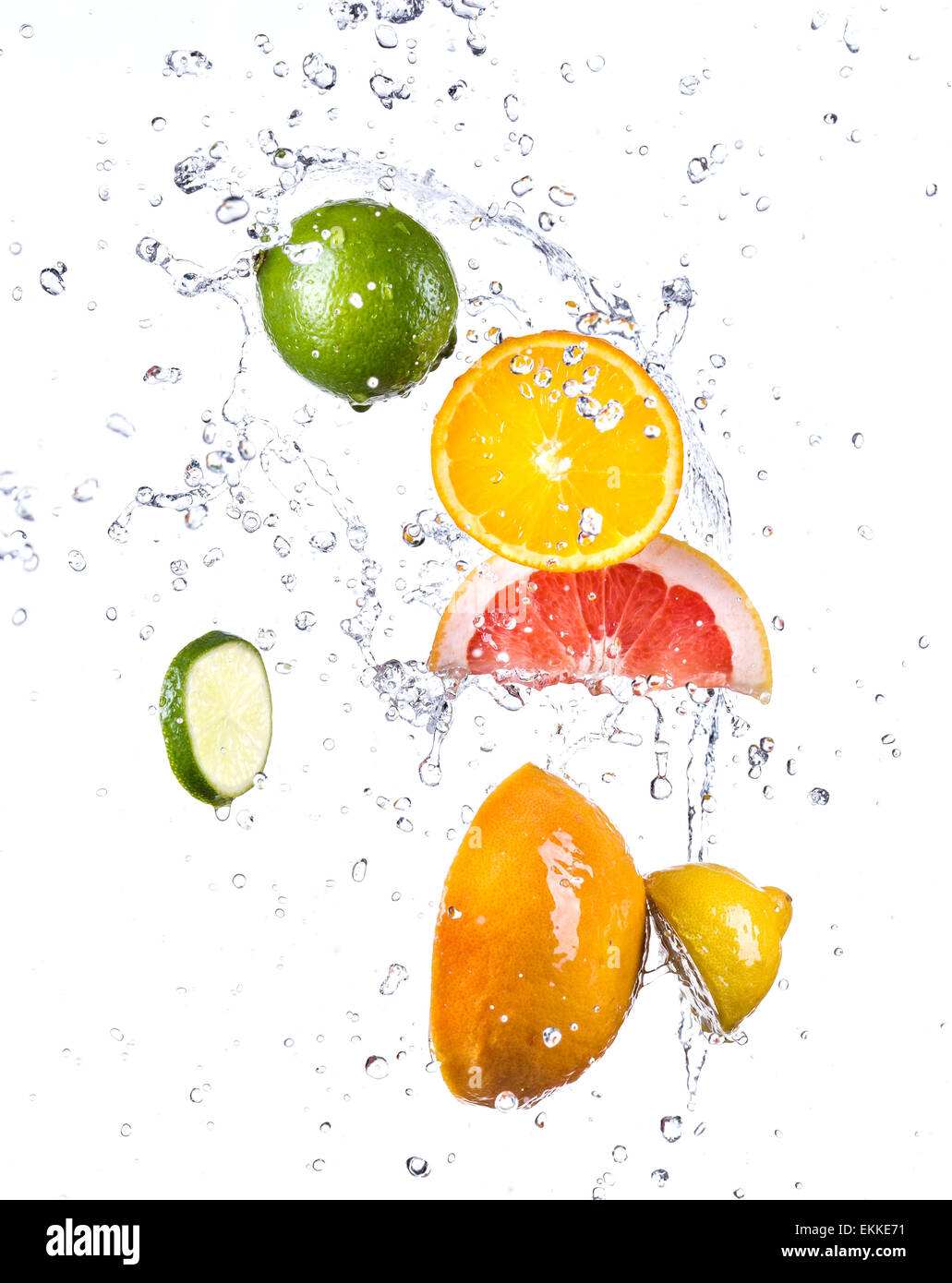 Fresh fruit with water splash Stock Photo - Alamy