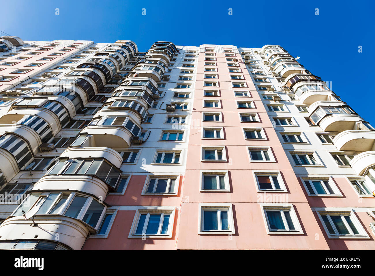 bottom view of facade of modern multi storey house Stock Photo - Alamy
