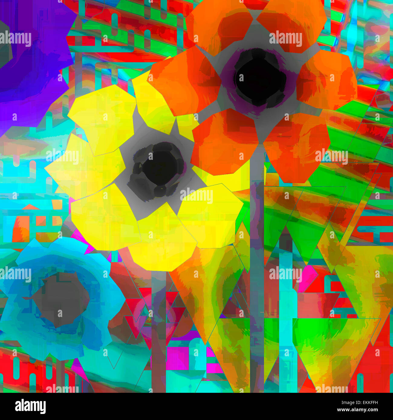 Abstract Flower Illustration Stock Photo - Alamy