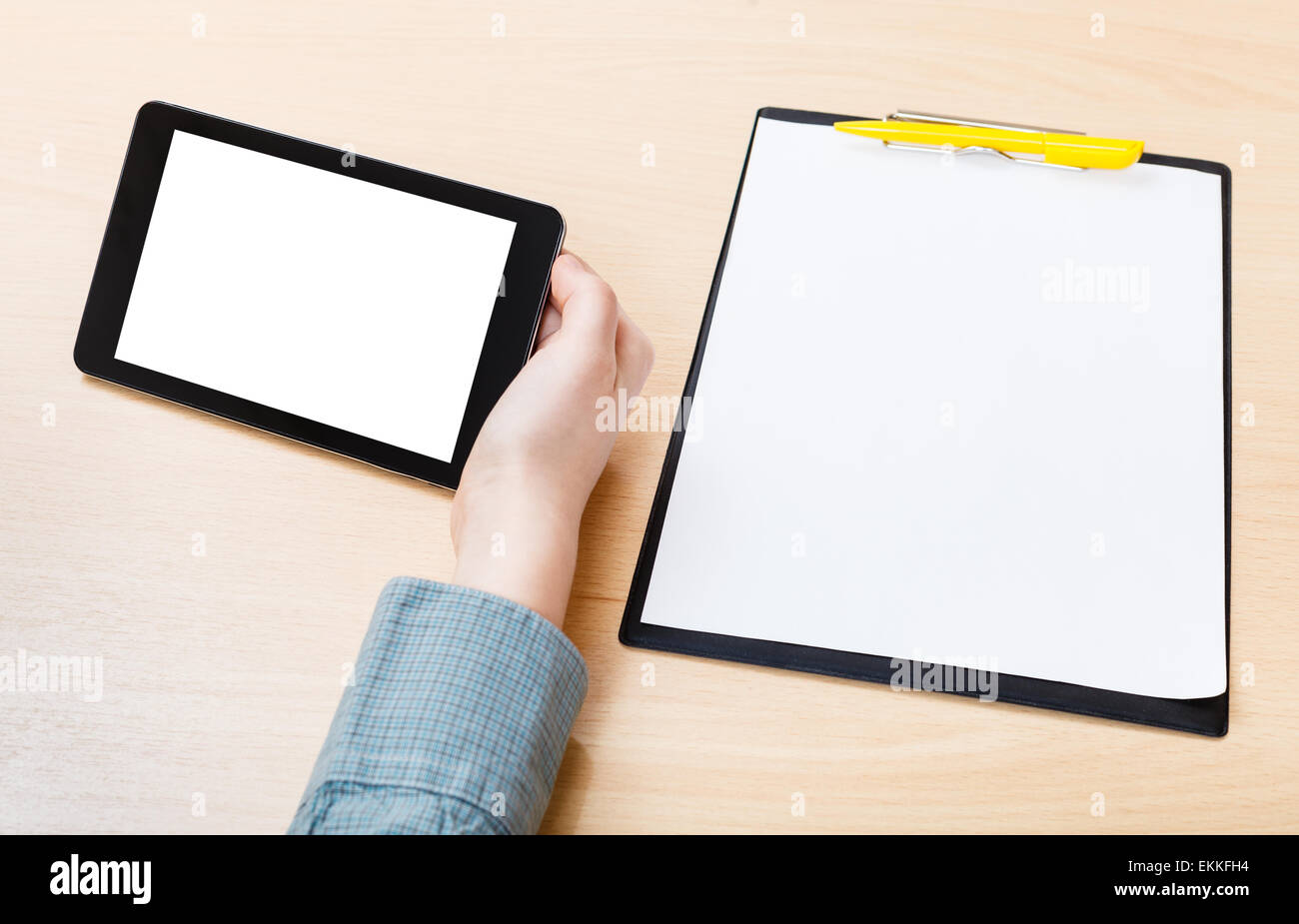 Tablet on desk cut out hi-res stock photography and images - Alamy