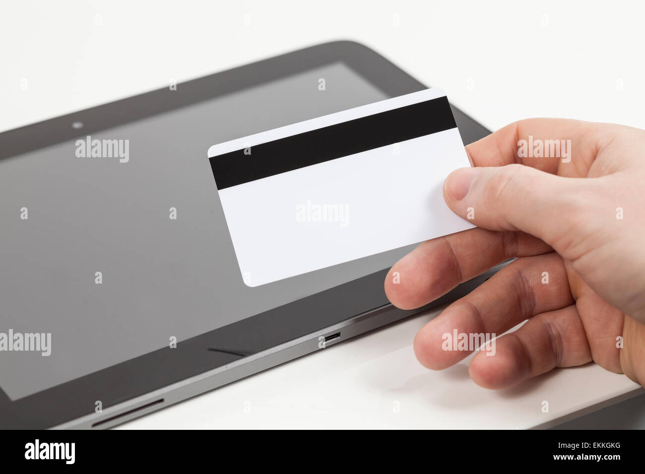 payment with bank card in internet Stock Photo - Alamy