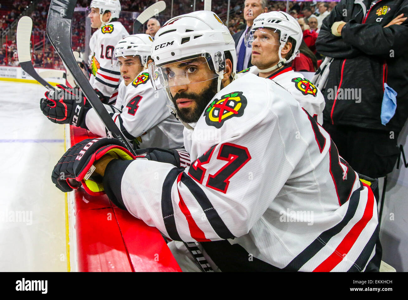 Chicago Blackhawks defenseman Johnny Oduya (27) during the NHL game ...